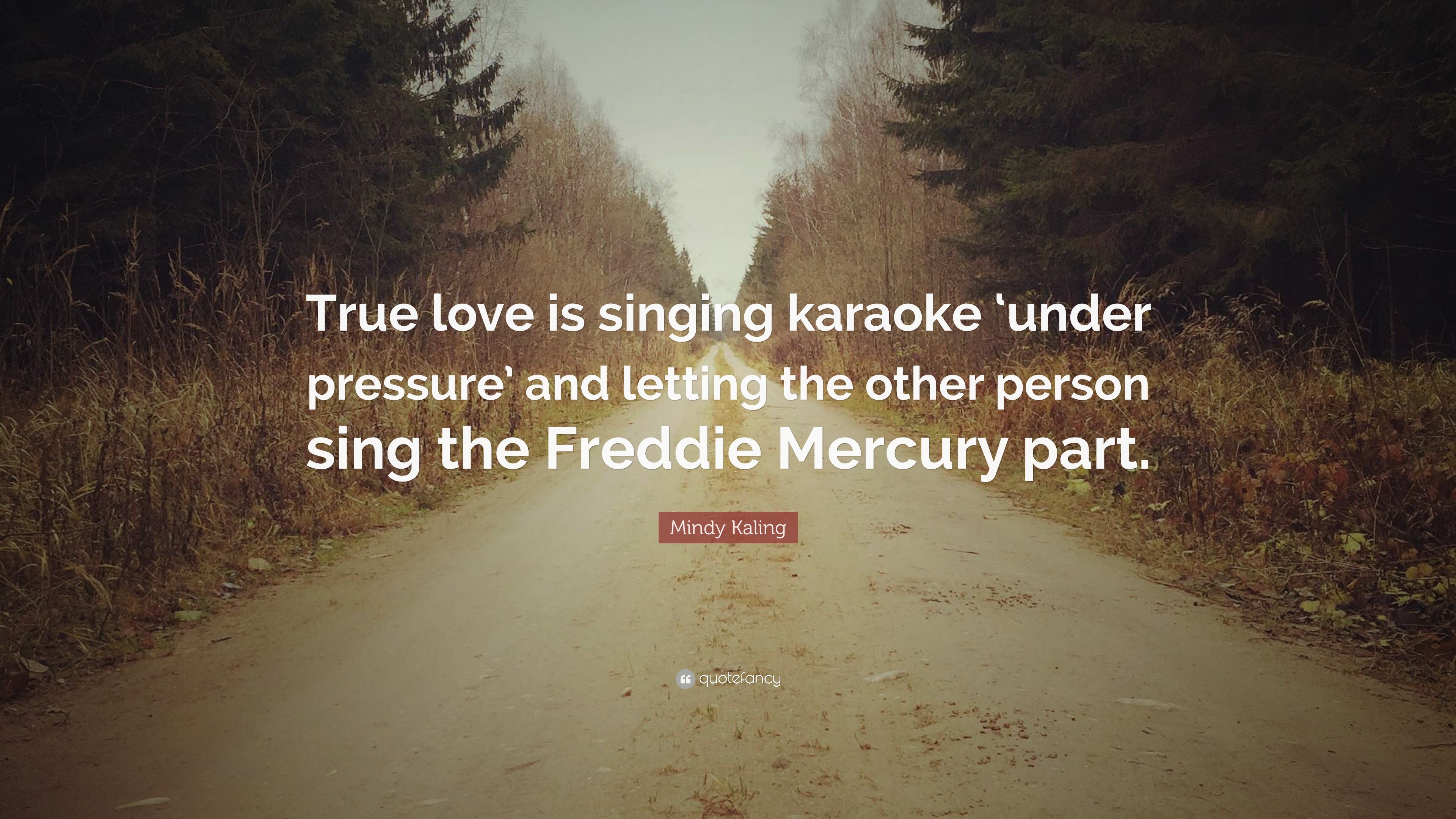 Mindy Kaling Quote: “True love is singing karaoke ‘under pressure’ and ...