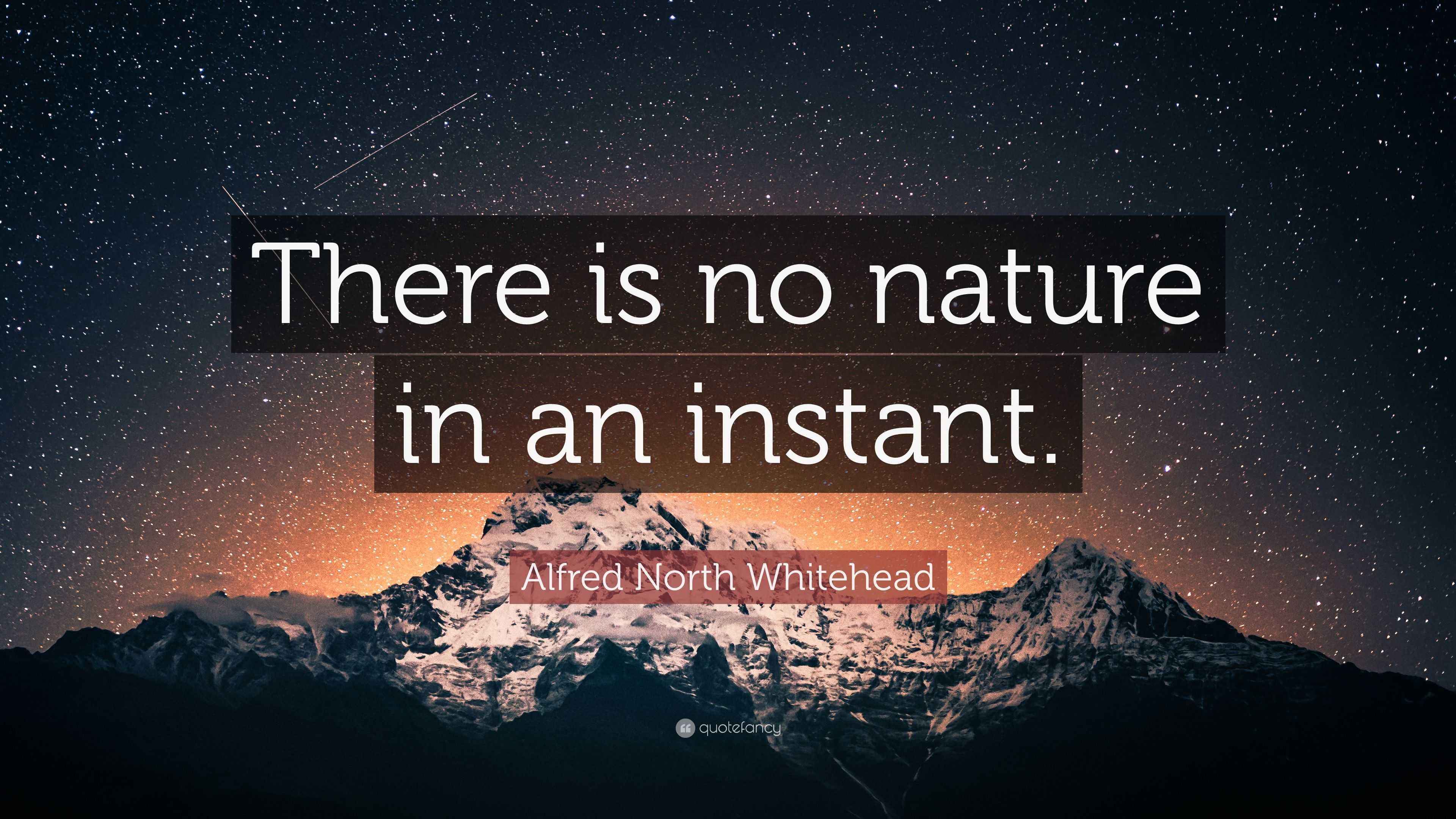 Alfred North Whitehead Quote: “There is no nature in an instant.”