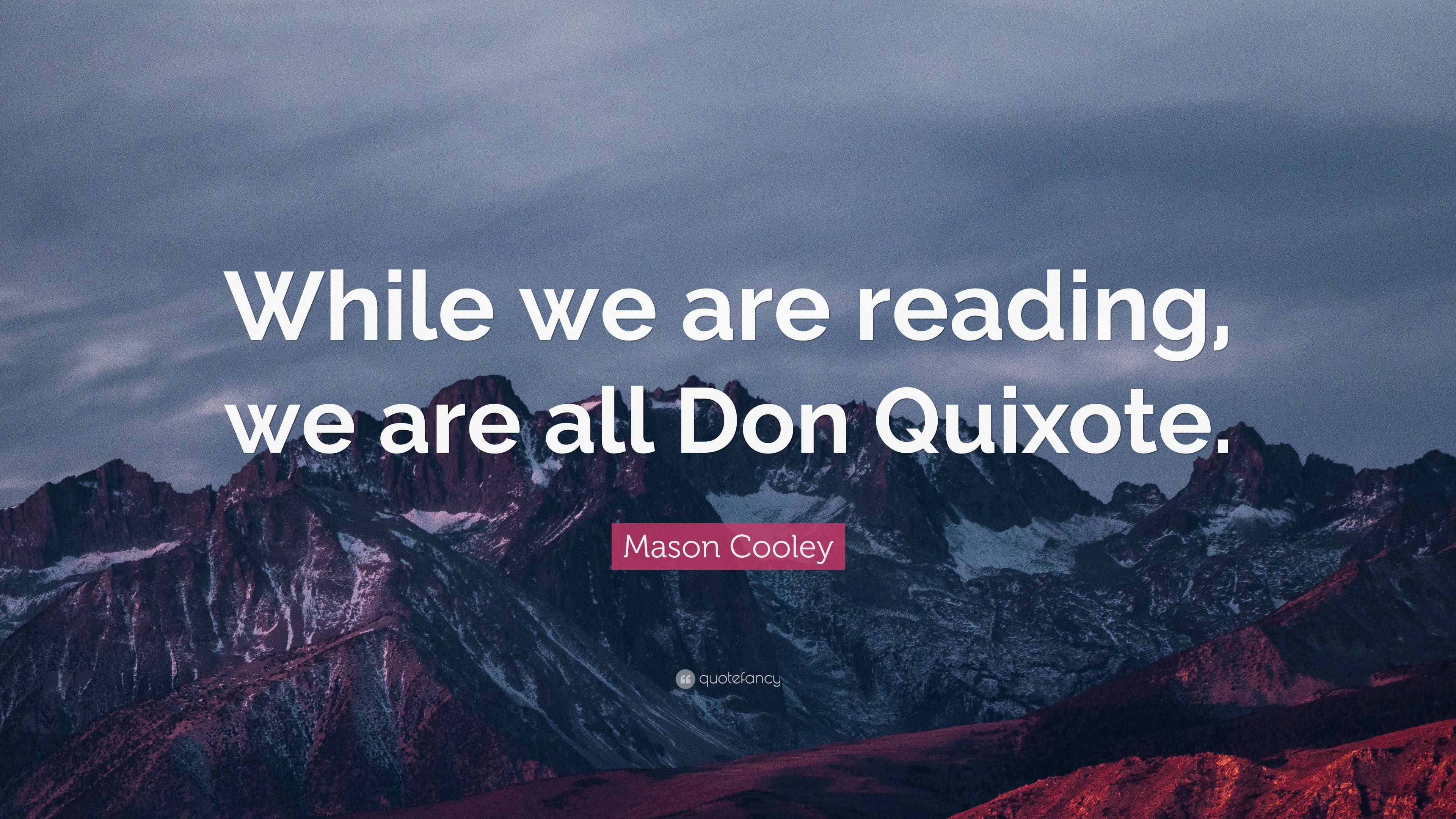 Mason Cooley Quote: “While we are reading, we are all Don Quixote.”