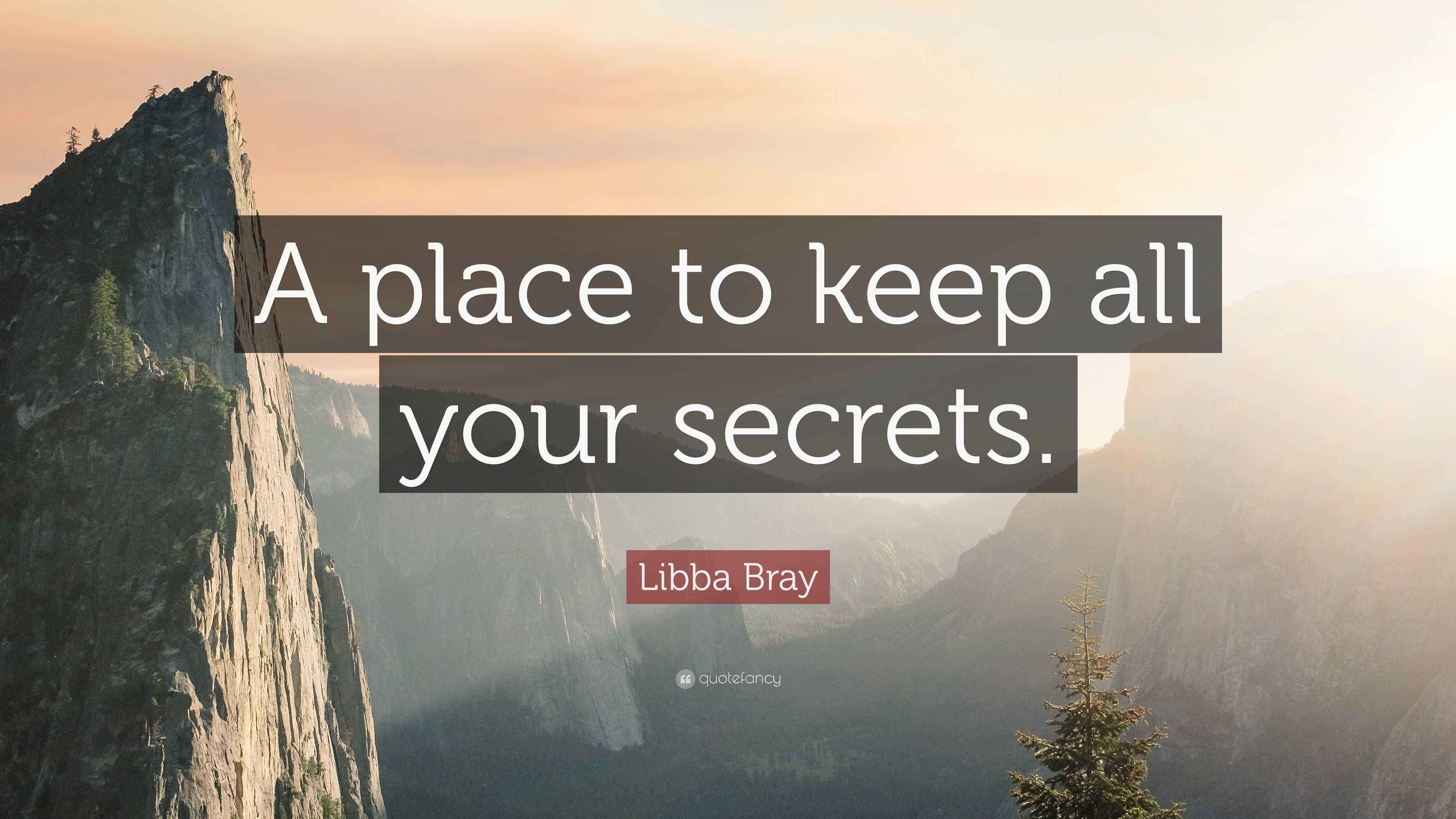 Libba Bray Quote: “A place to keep all your secrets.”