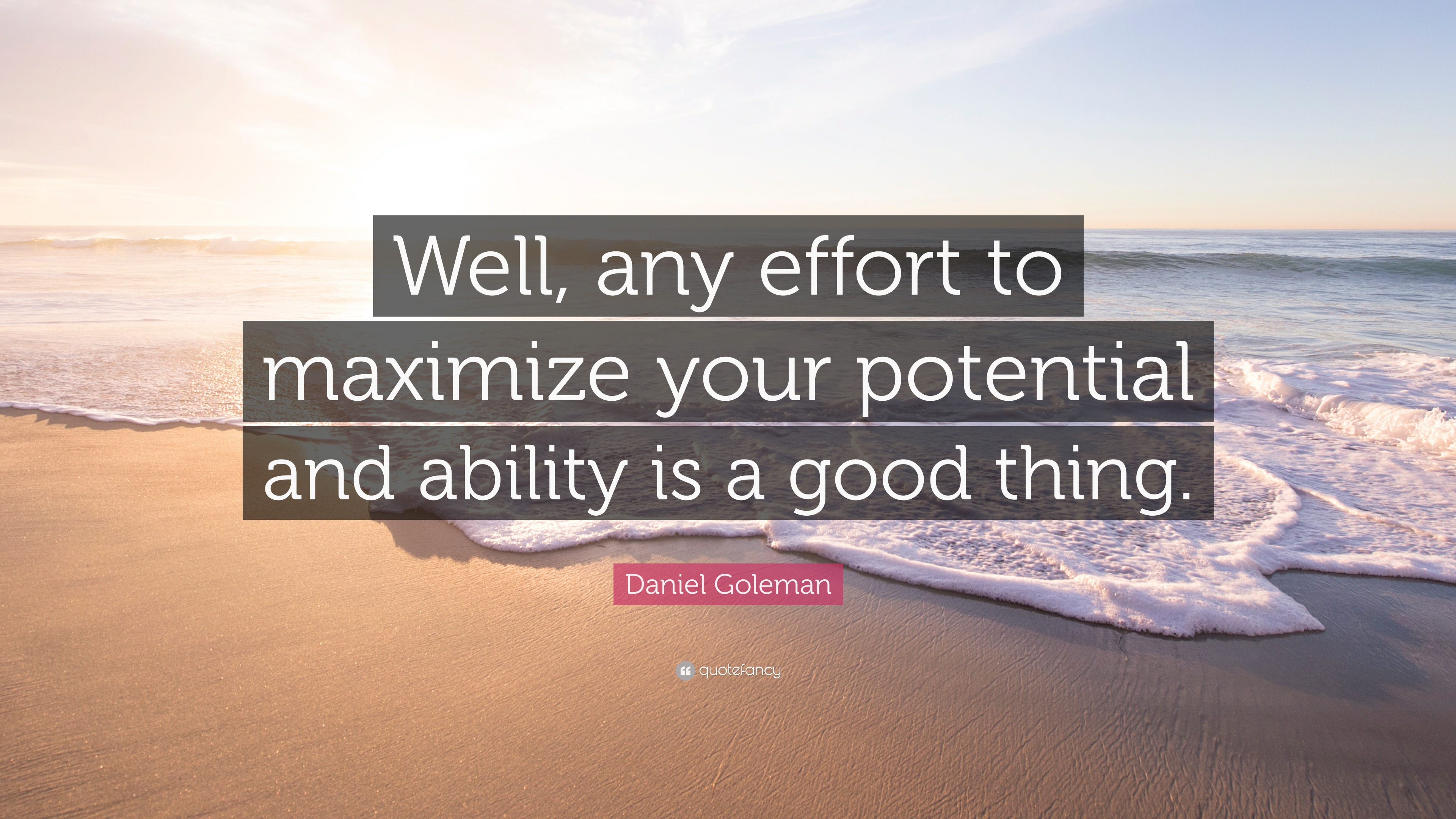 Daniel Goleman Quote: “Well, any effort to maximize your potential and ...