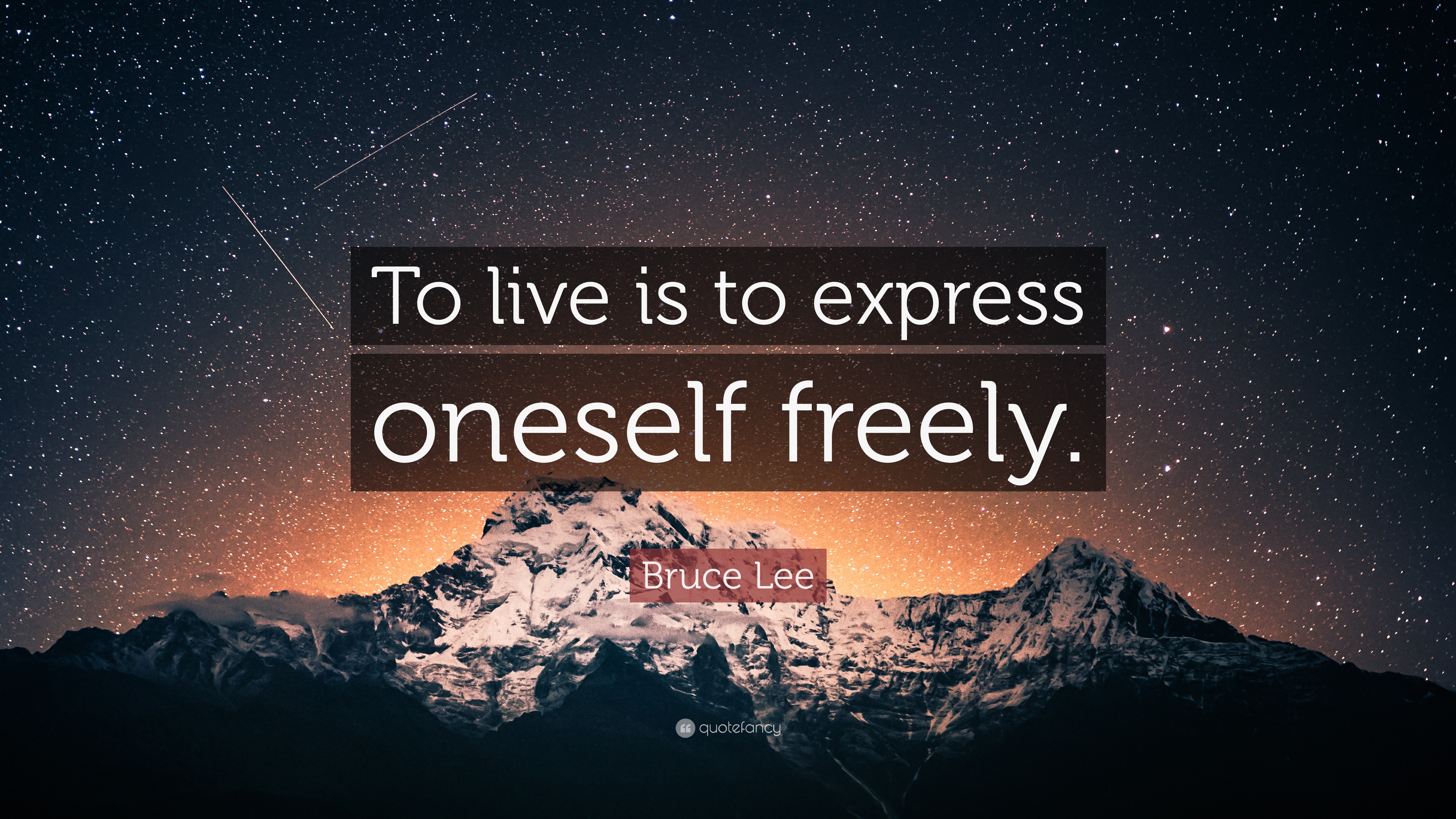 Bruce Lee Quote: “To live is to express oneself freely.”