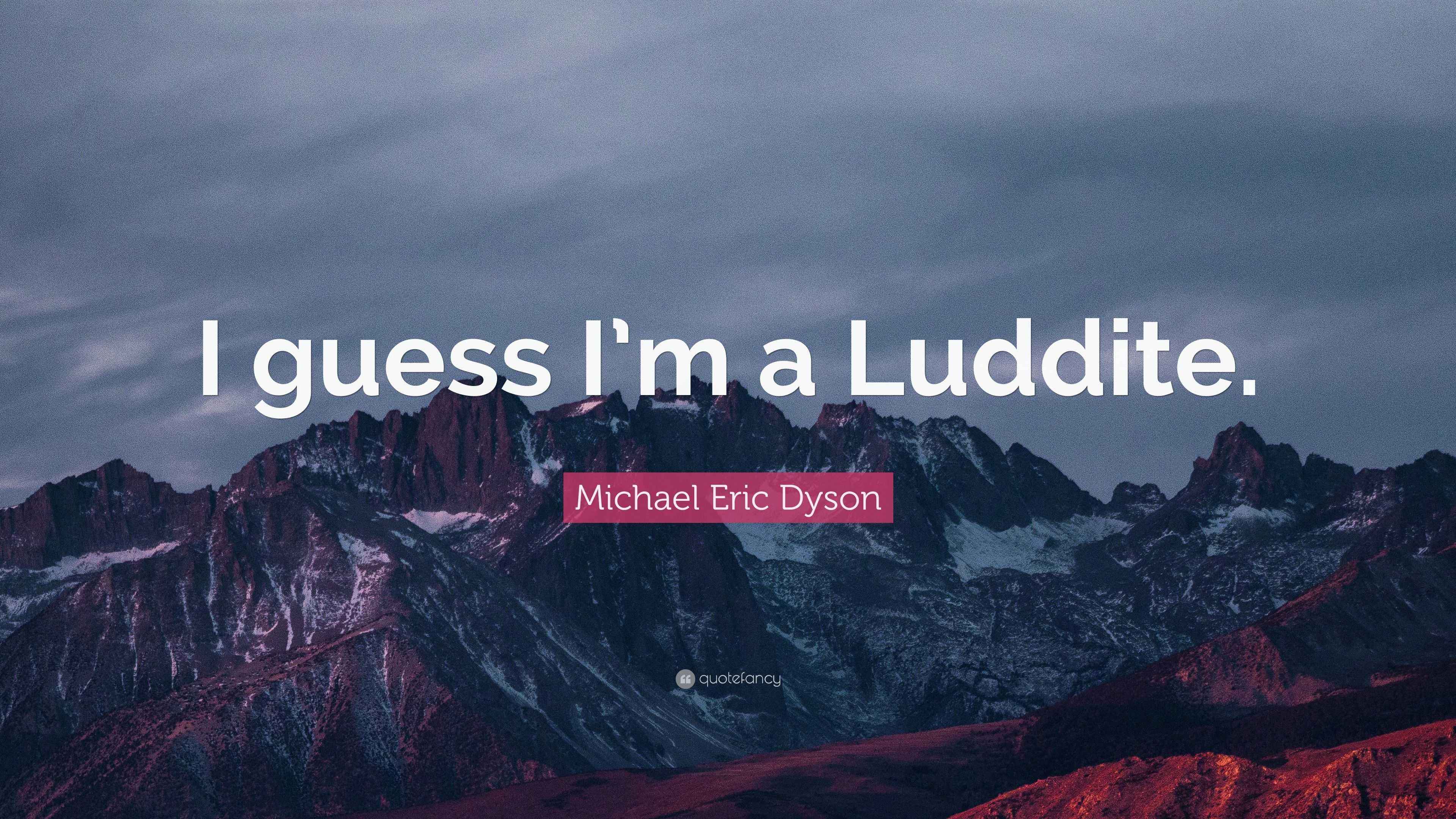 Michael Eric Dyson Quote: “I guess I’m a Luddite.”