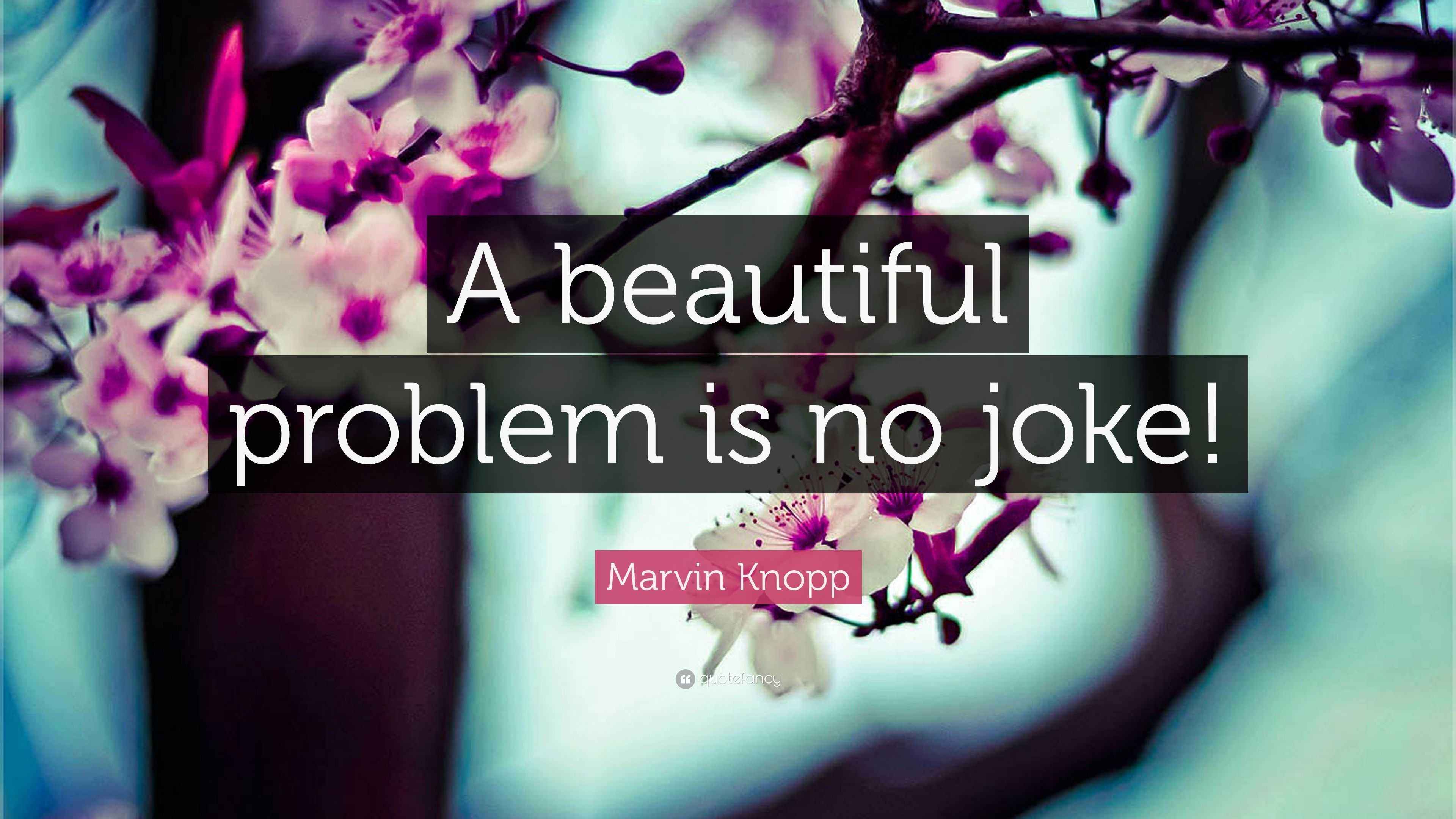 Marvin Knopp Quote: “A beautiful problem is no joke!”