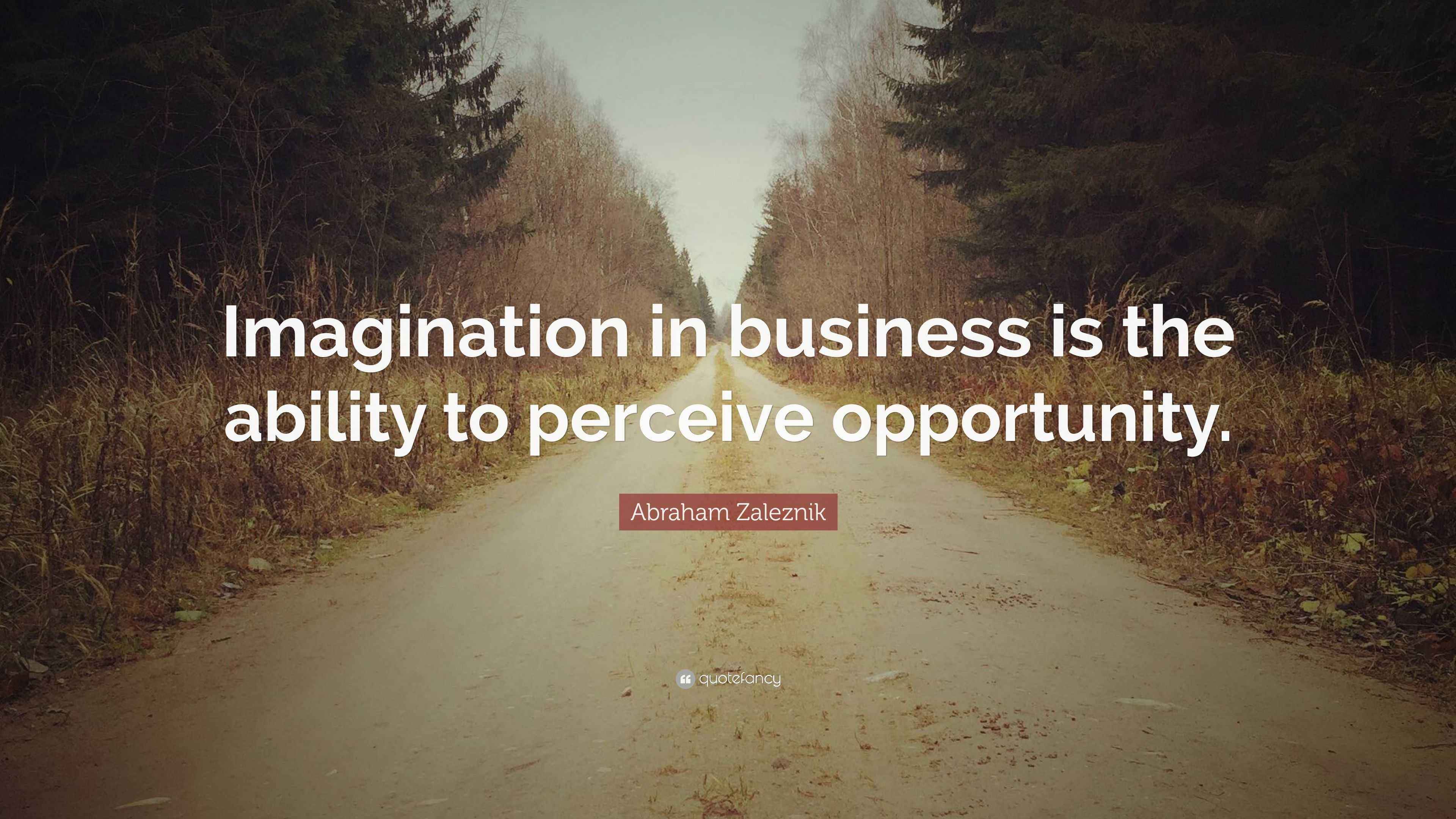 Abraham Zaleznik Quote: “Imagination in business is the ability to ...