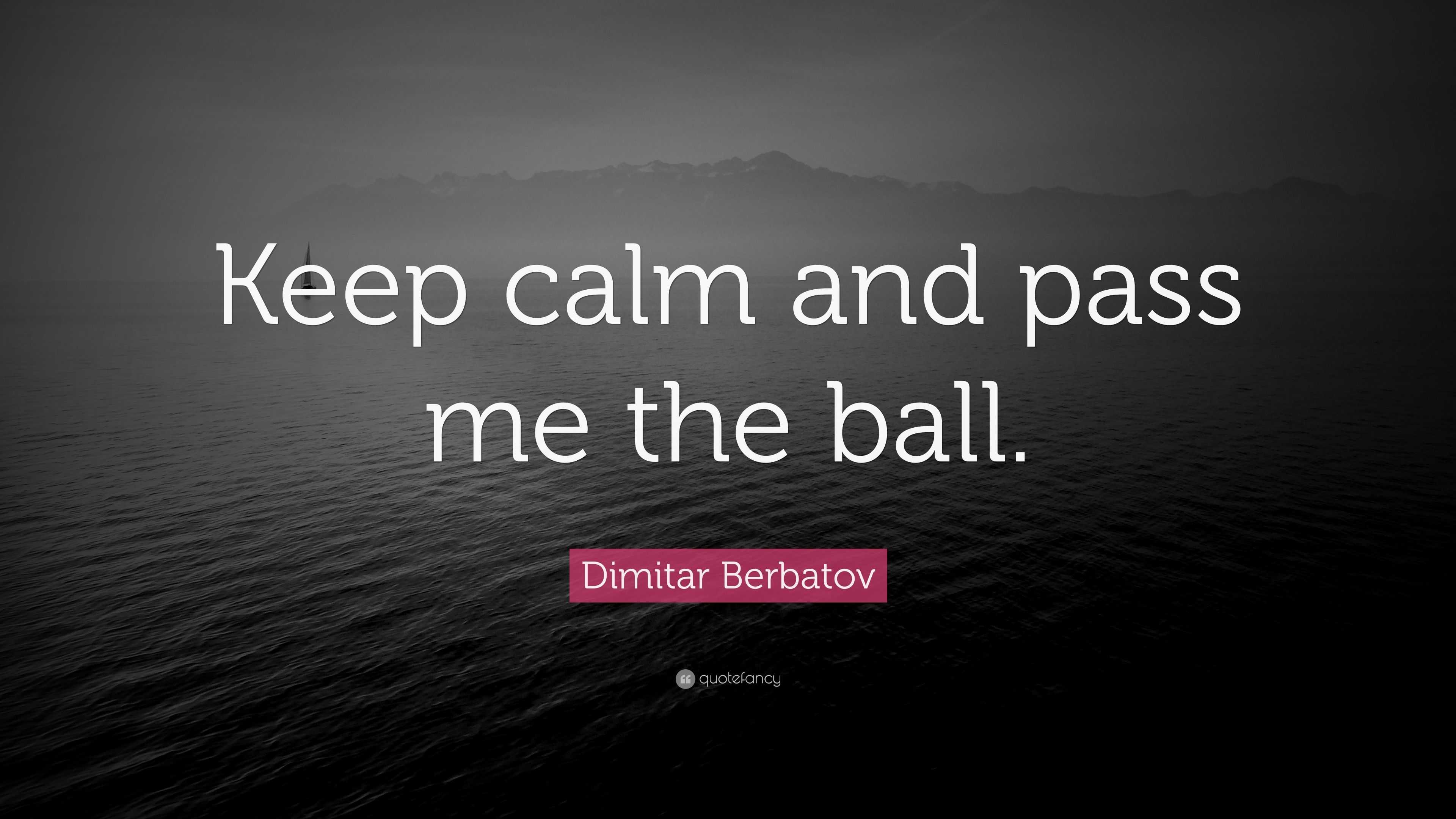 Dimitar Berbatov Quote: “Keep calm and pass me the ball.”