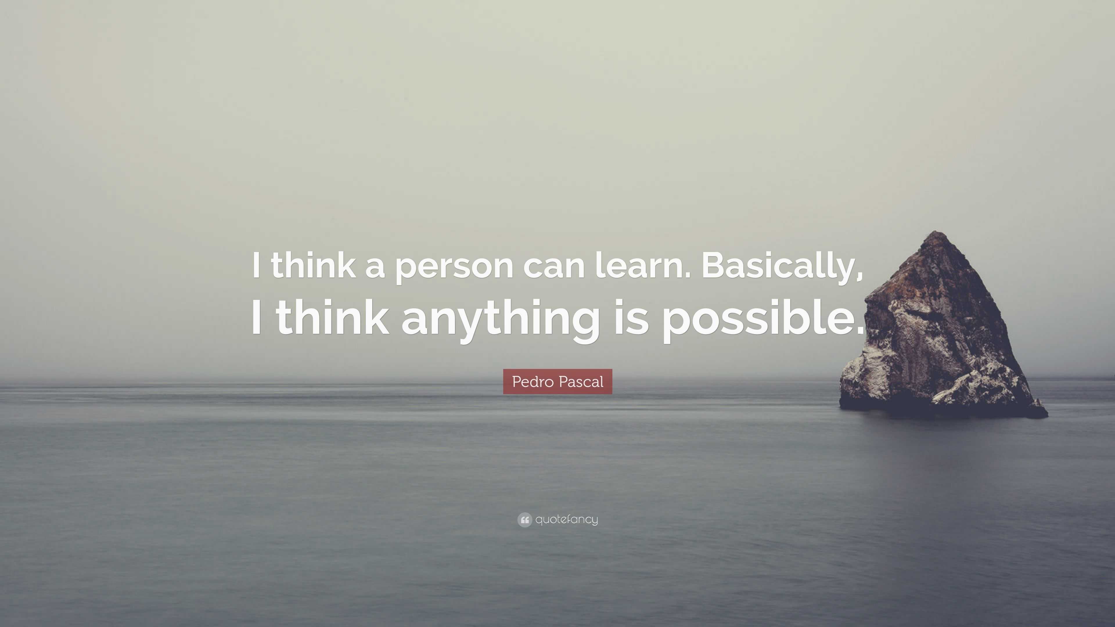 Pedro Pascal Quote: “I think a person can learn. Basically, I think ...