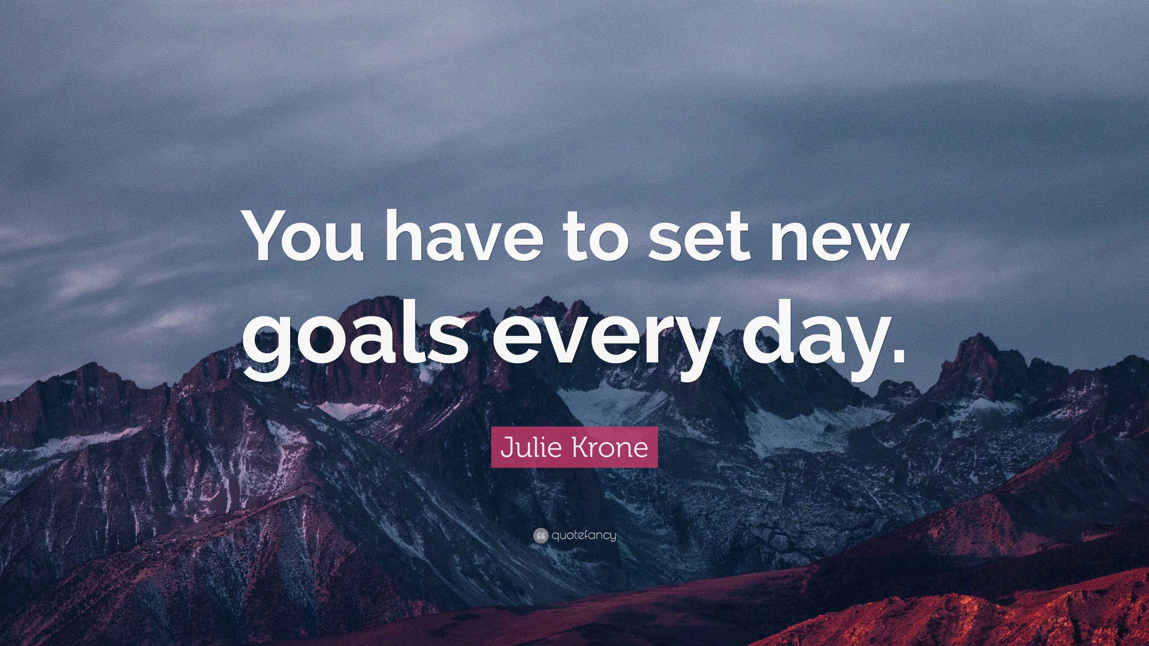 Julie Krone Quote: “You have to set new goals every day.”