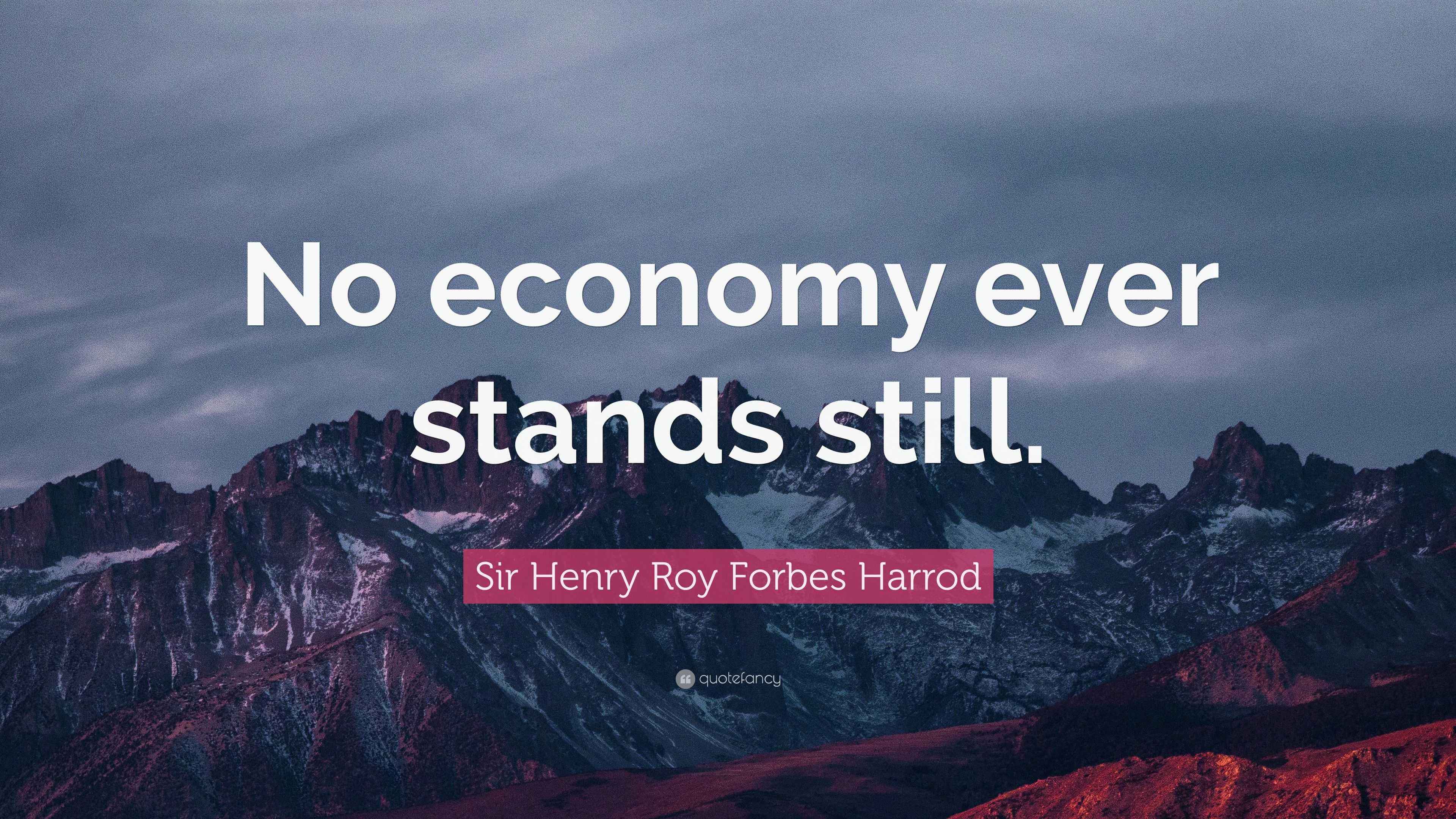 Sir Henry Roy Forbes Harrod Quote: “No economy ever stands still.”