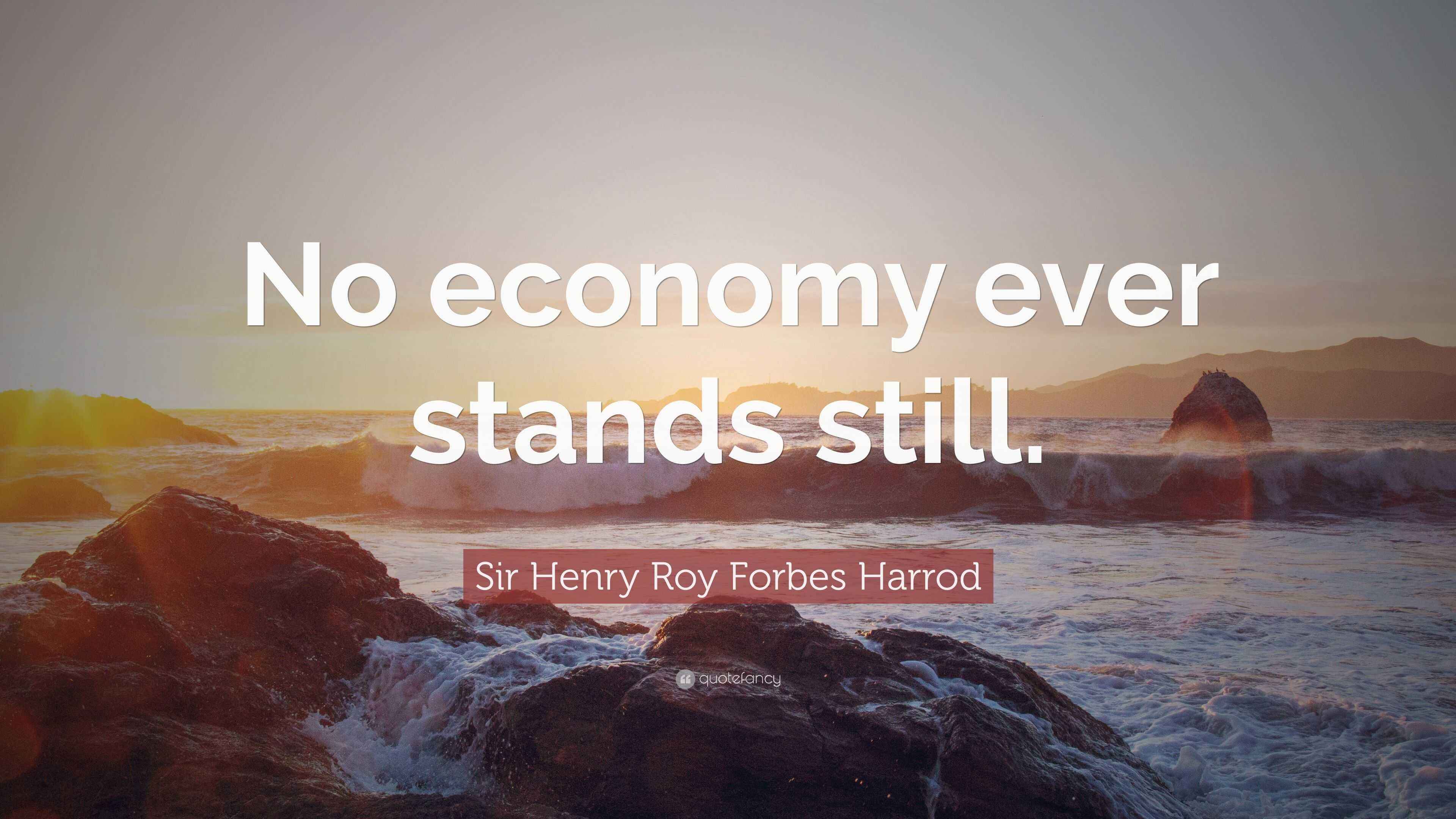 Sir Henry Roy Forbes Harrod Quote: “No economy ever stands still.”