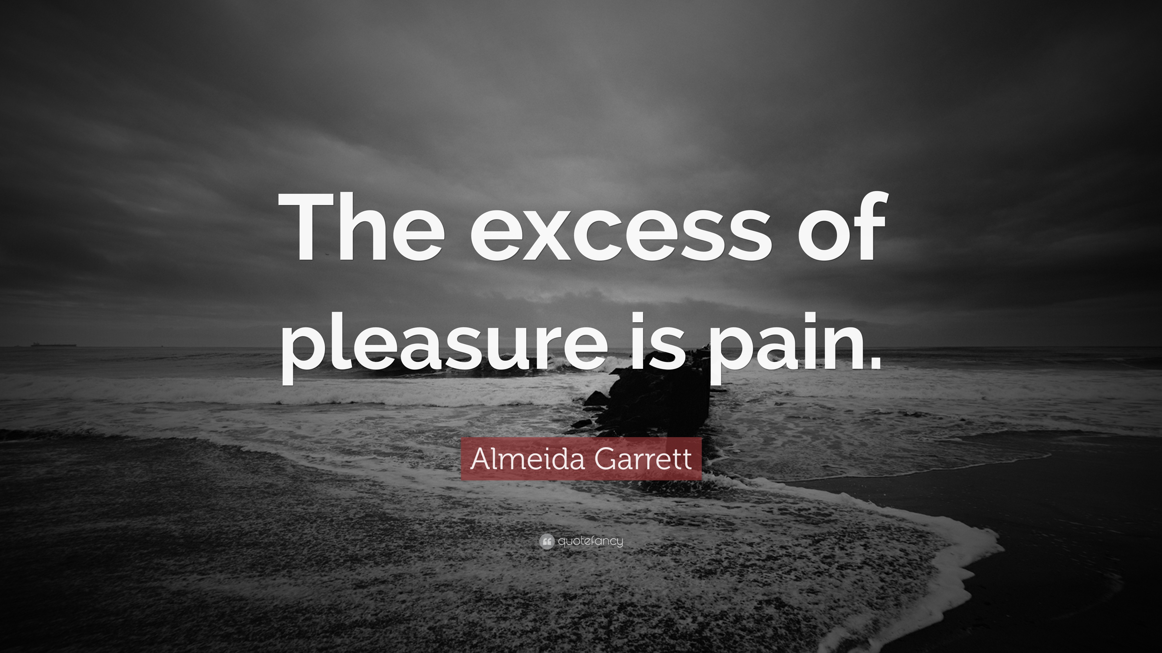 Almeida Garrett Quote: “The excess of pleasure is pain.”