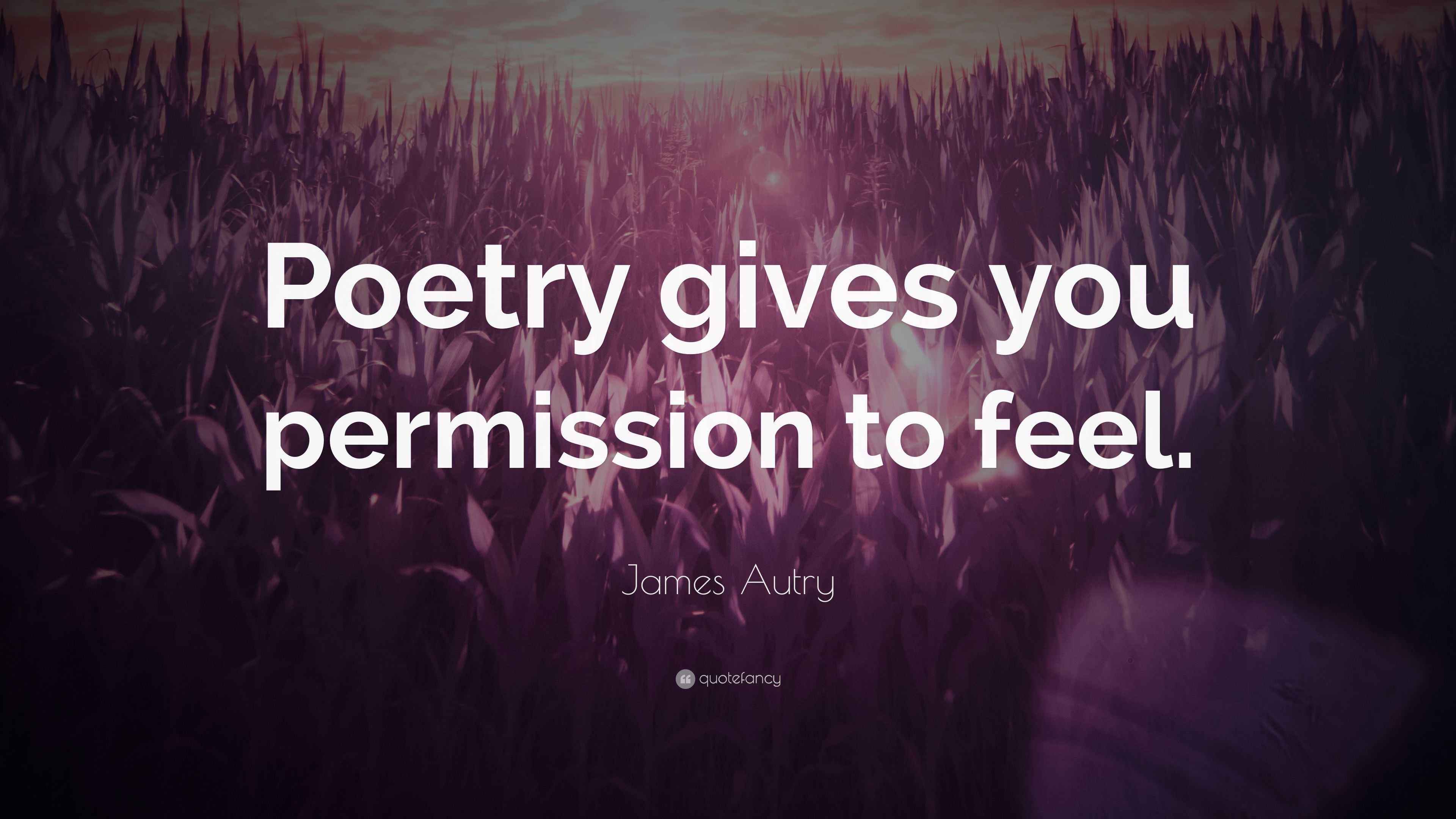 James Autry Quote: “Poetry gives you permission to feel.”