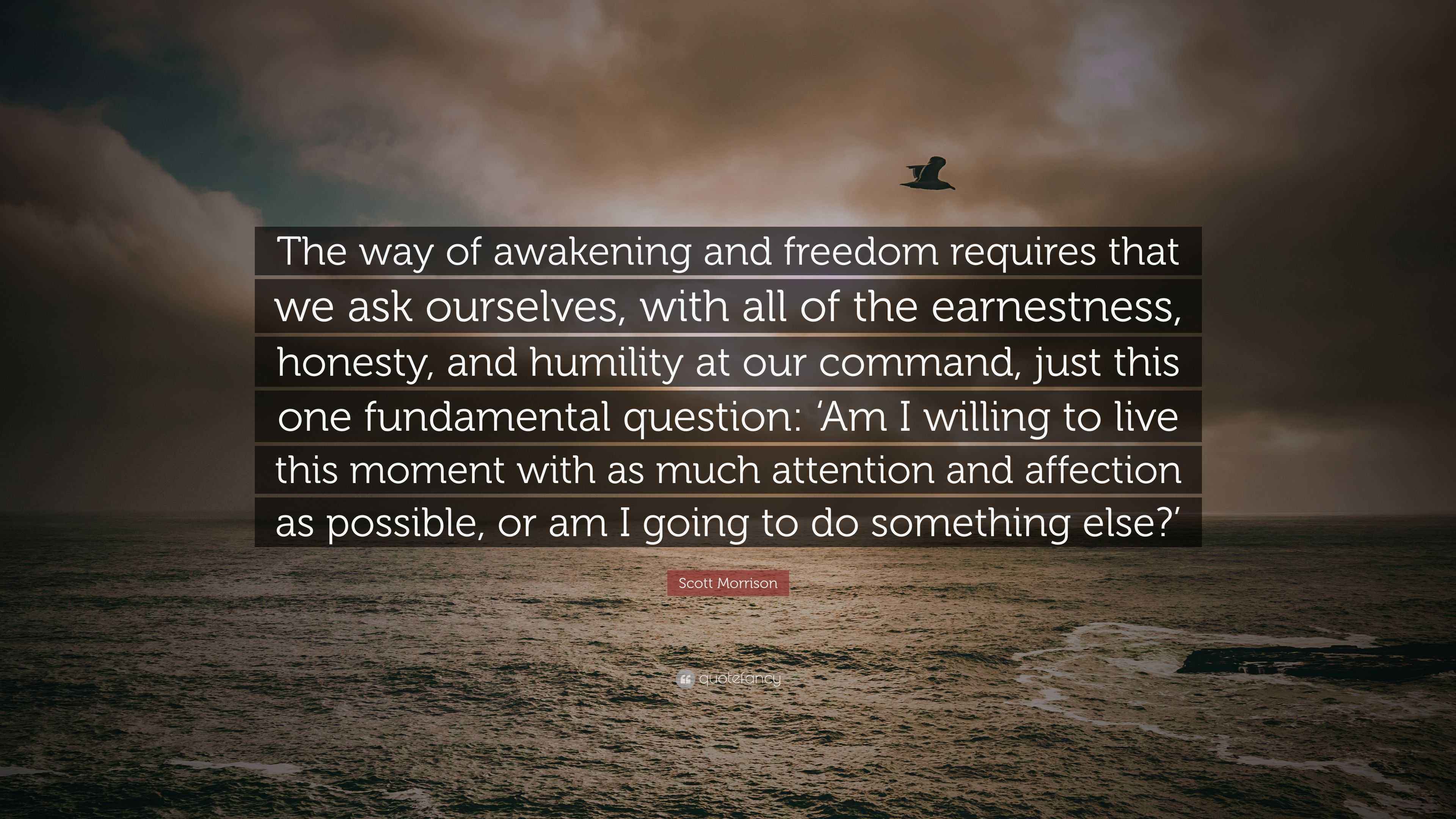 Scott Morrison Quote: “The way of awakening and freedom requires that ...
