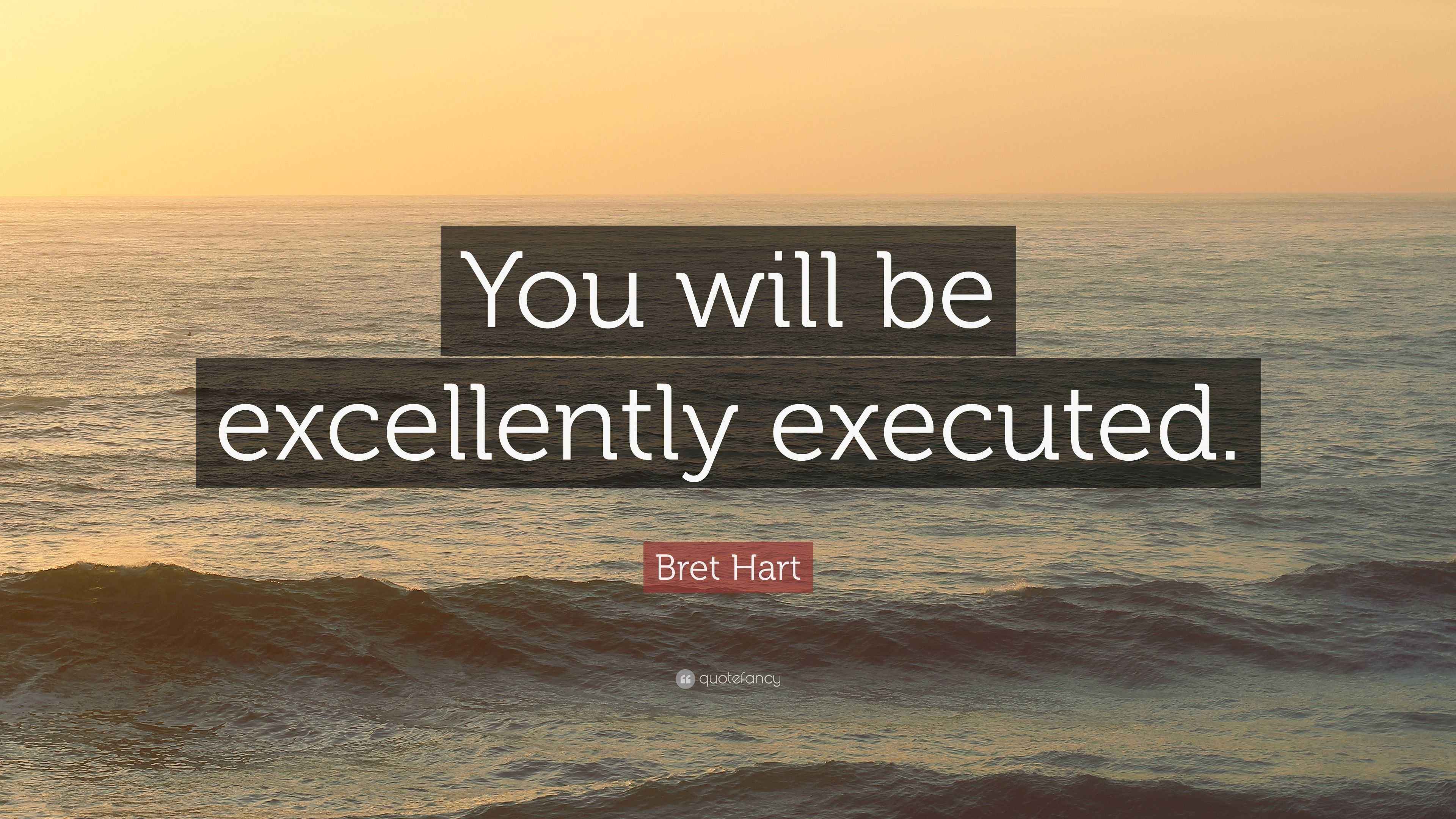 Bret Hart Quote: “You will be excellently executed.”