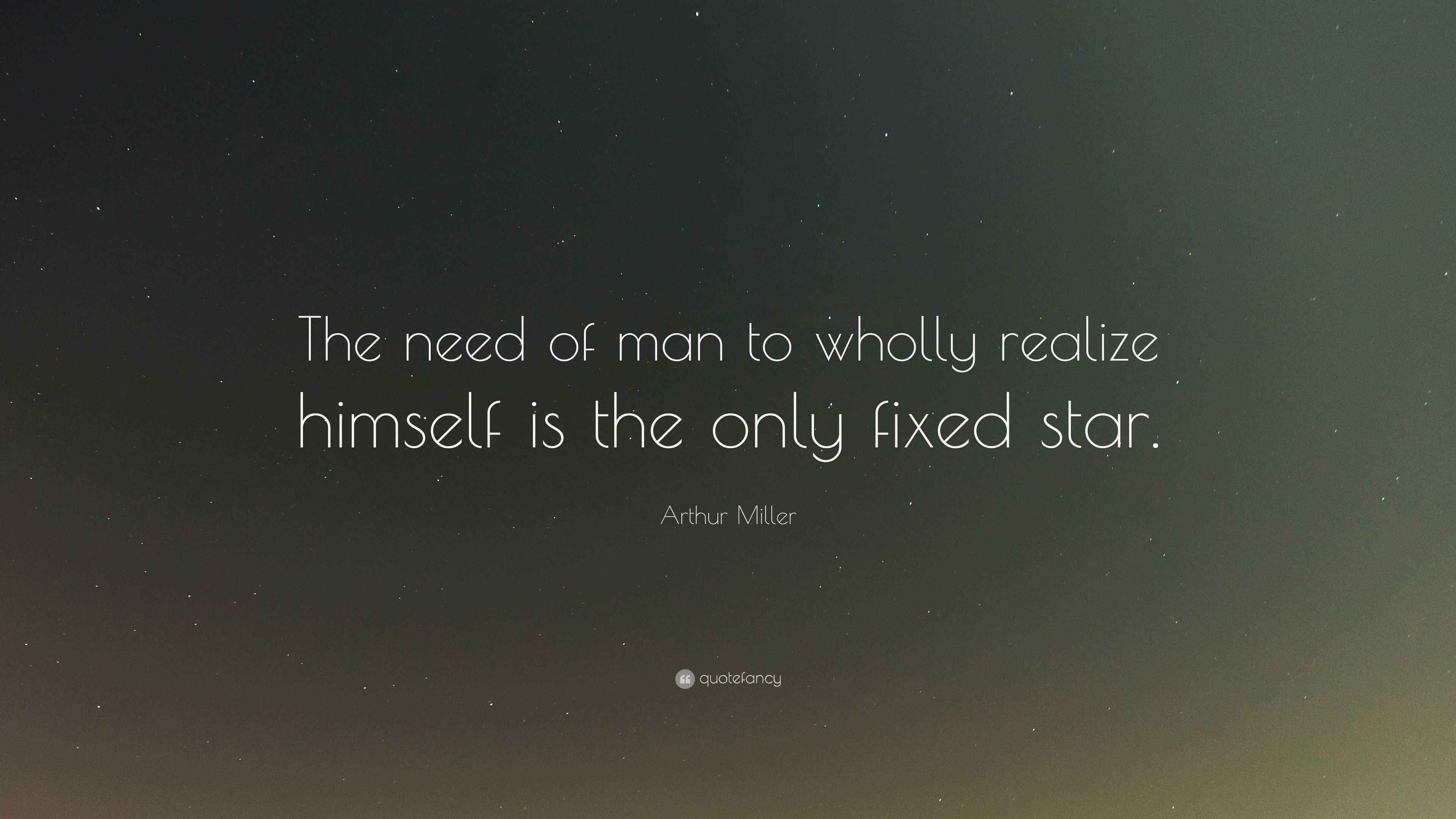 Arthur Miller Quote: “The need of man to wholly realize himself is the ...