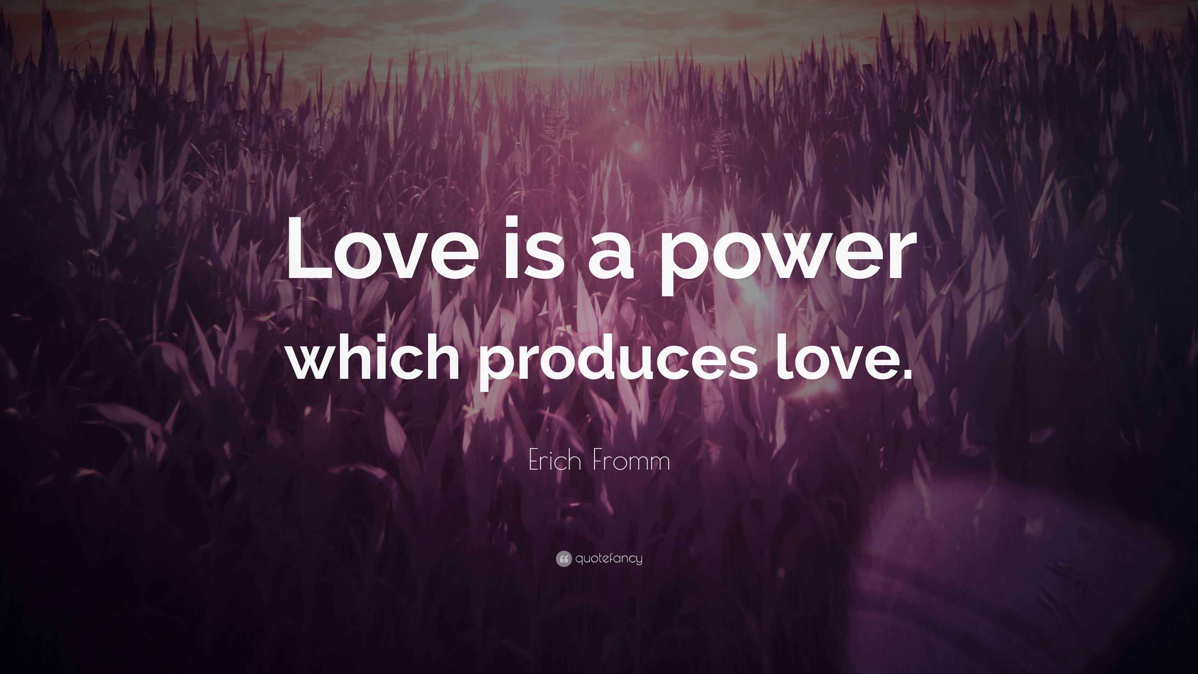 Erich Fromm Quote: “Love is a power which produces love.”