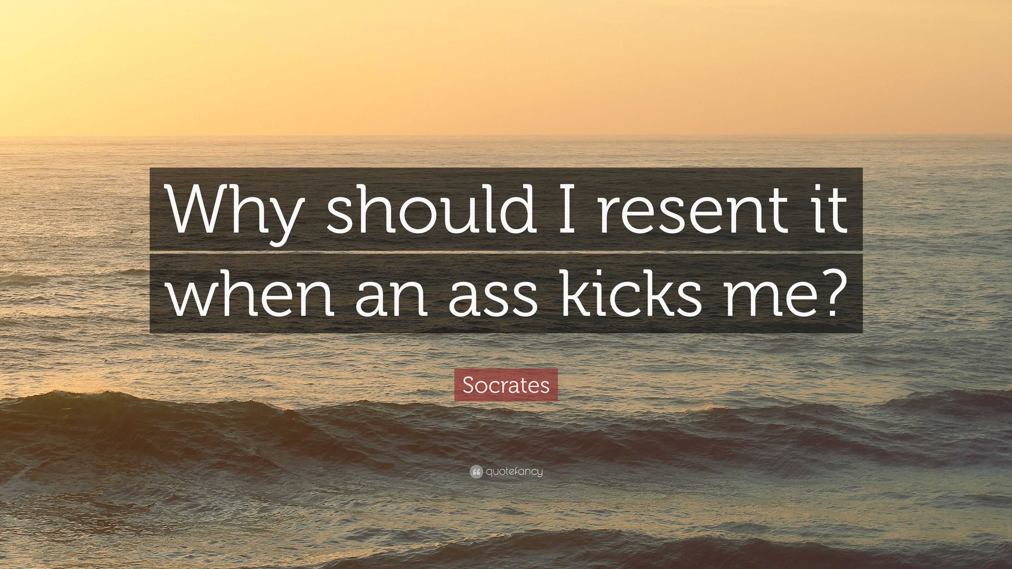 Socrates Quote: “Why should I resent it when an ass kicks me?”