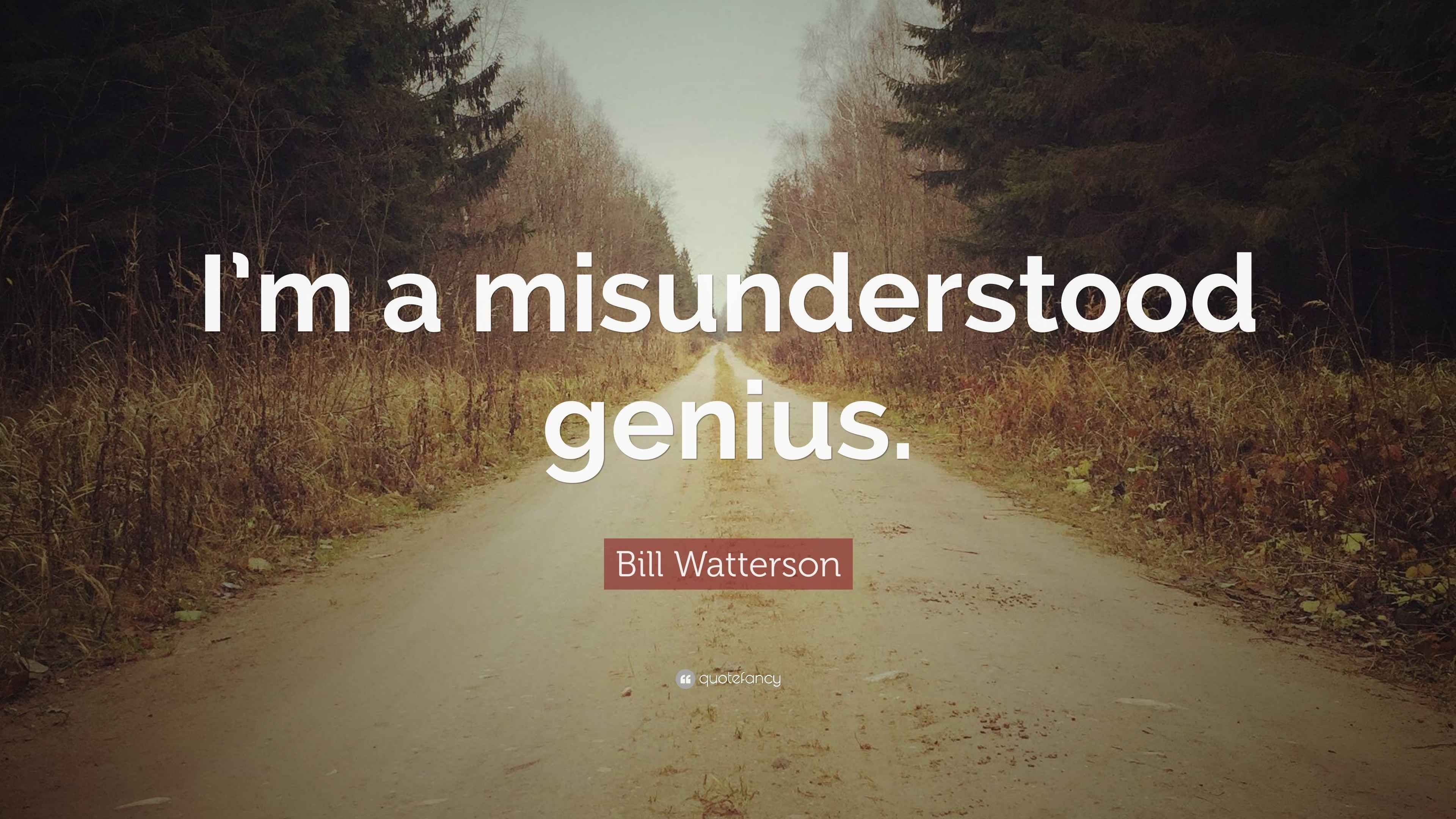 Bill Watterson Quote: “I’m a misunderstood genius.”