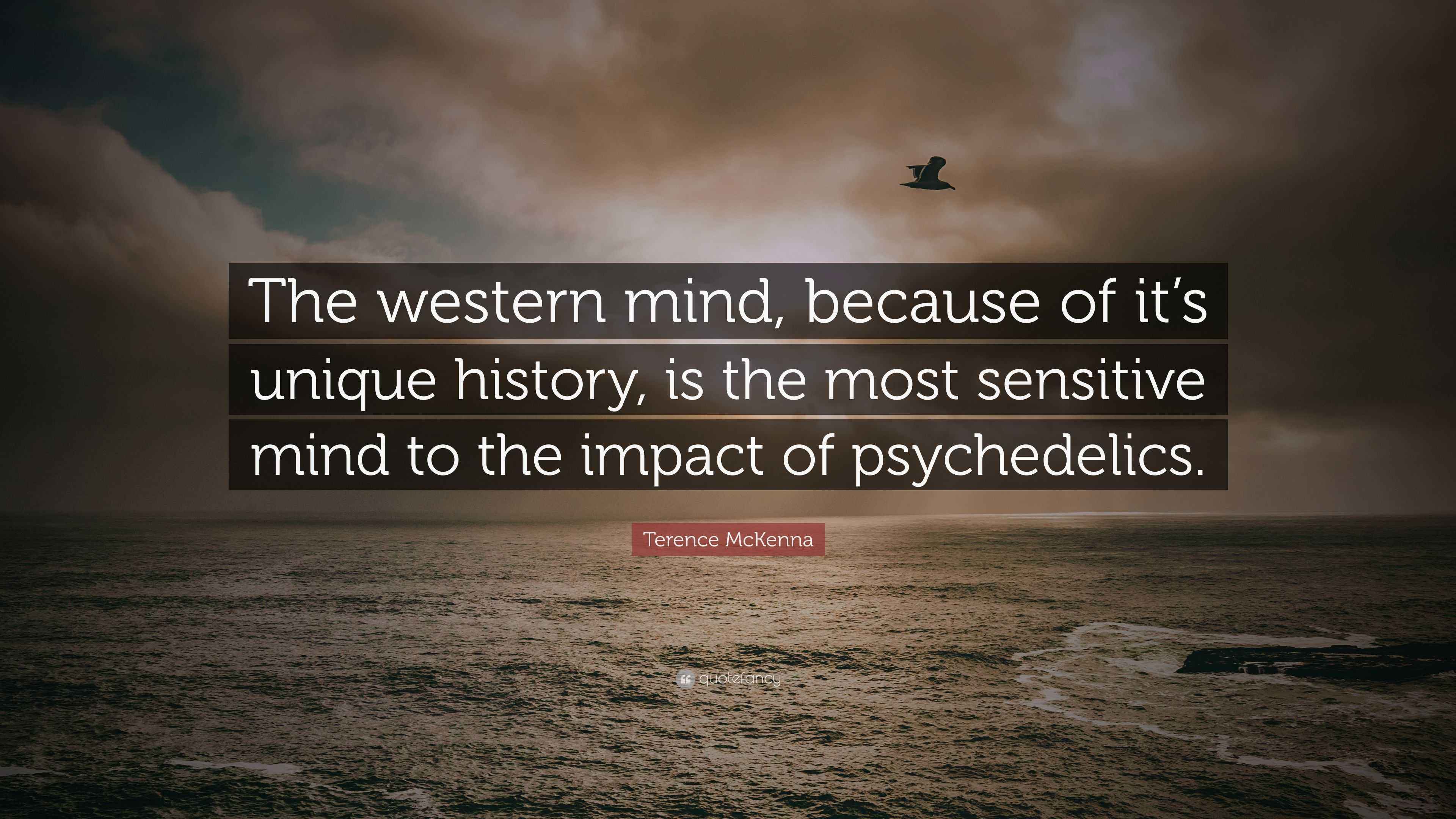 Terence McKenna Quote: “The western mind, because of it’s unique ...