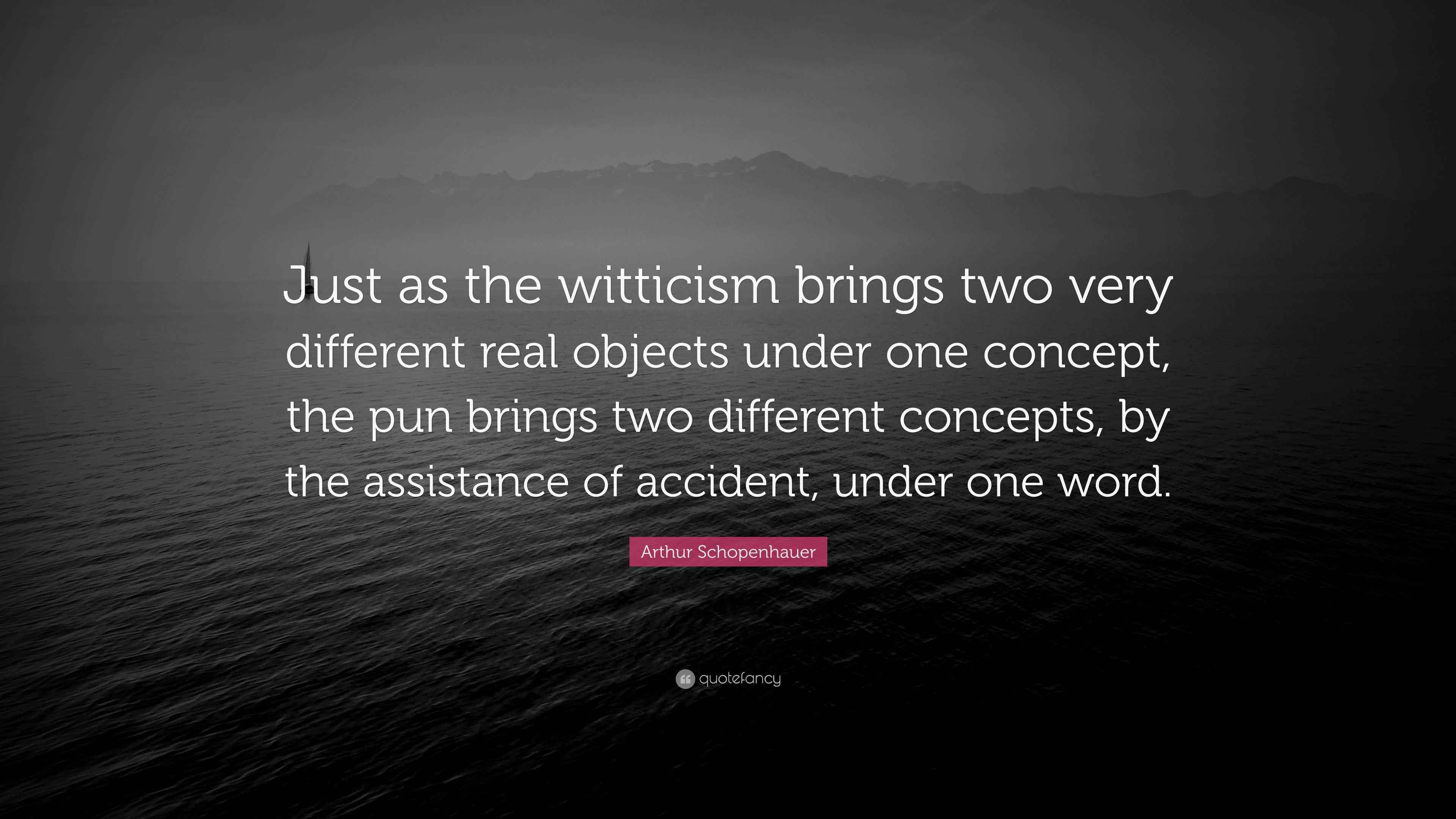 Arthur Schopenhauer Quote: “Just as the witticism brings two very ...