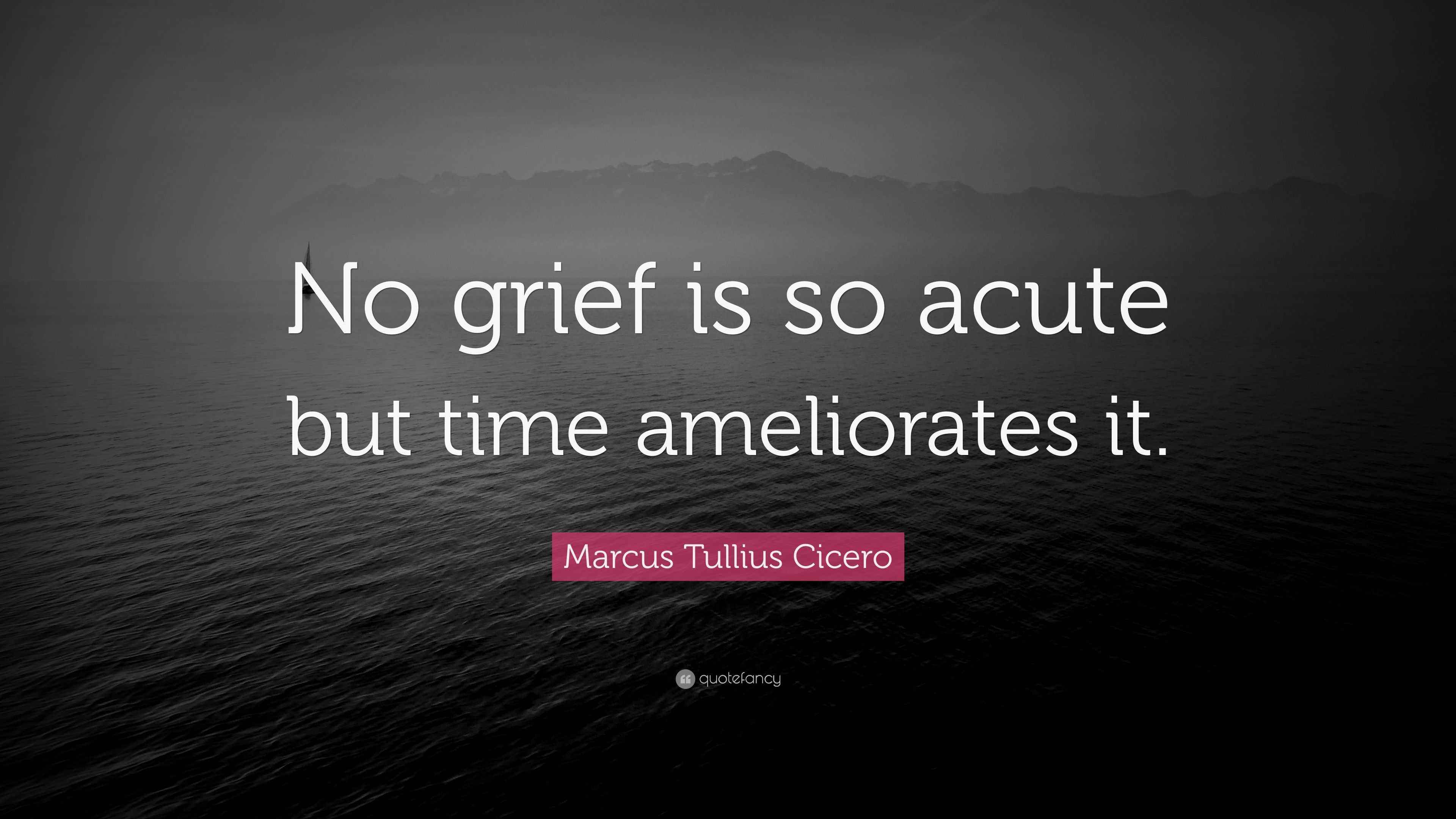 Marcus Tullius Cicero Quote: “No grief is so acute but time ameliorates ...