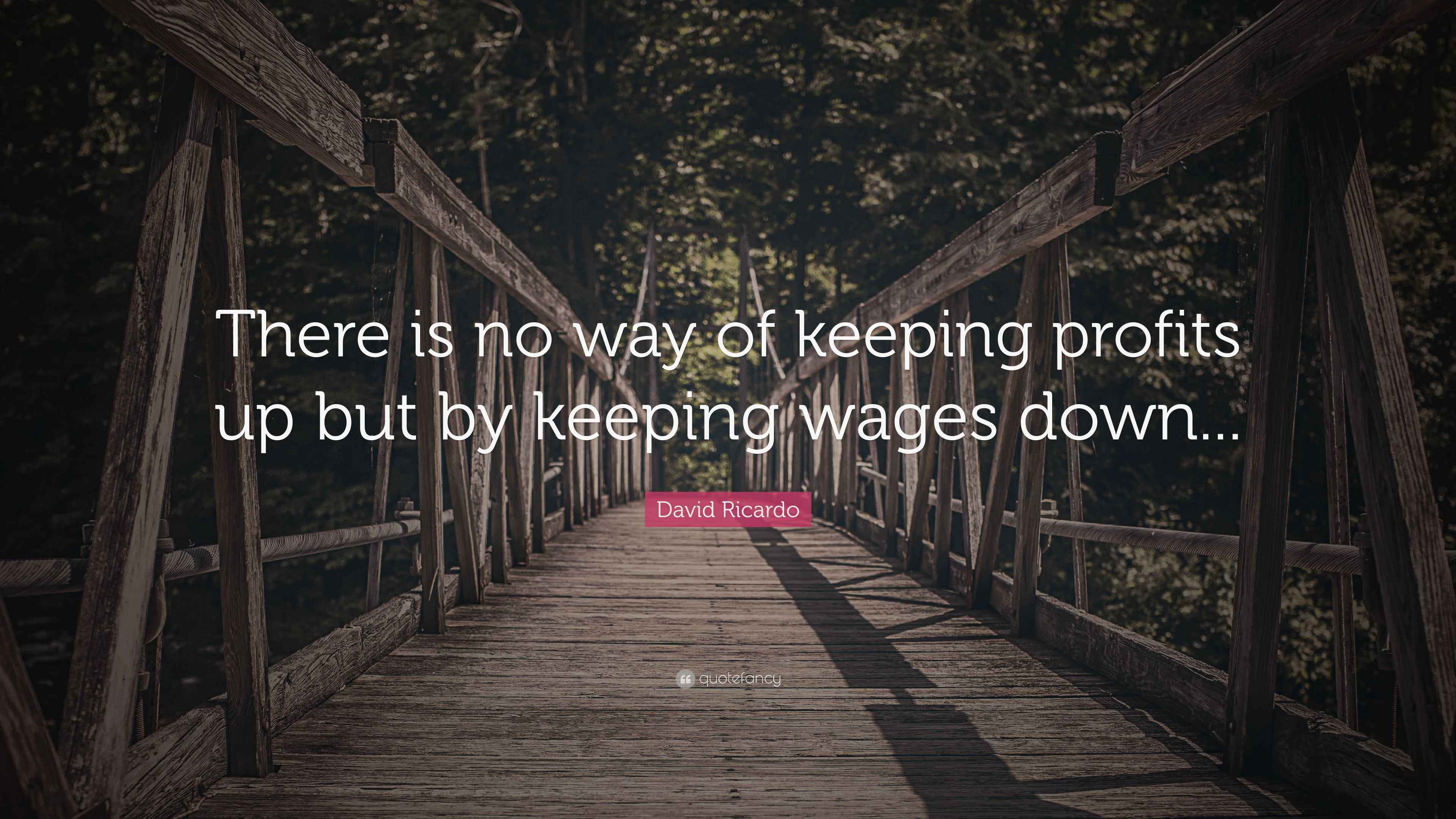 David Ricardo Quote: “There is no way of keeping profits up but by ...