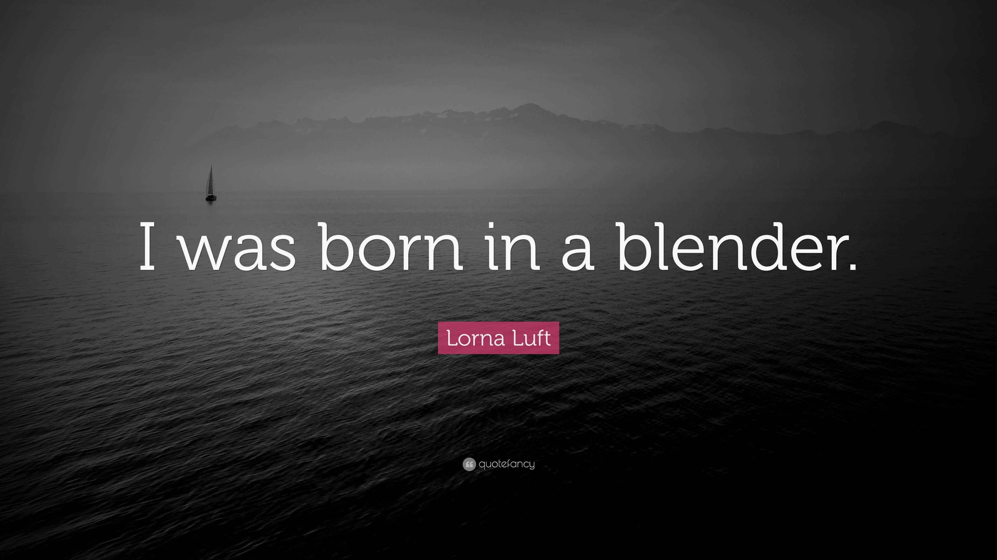 Lorna Luft Quote: “I was born in a blender.”