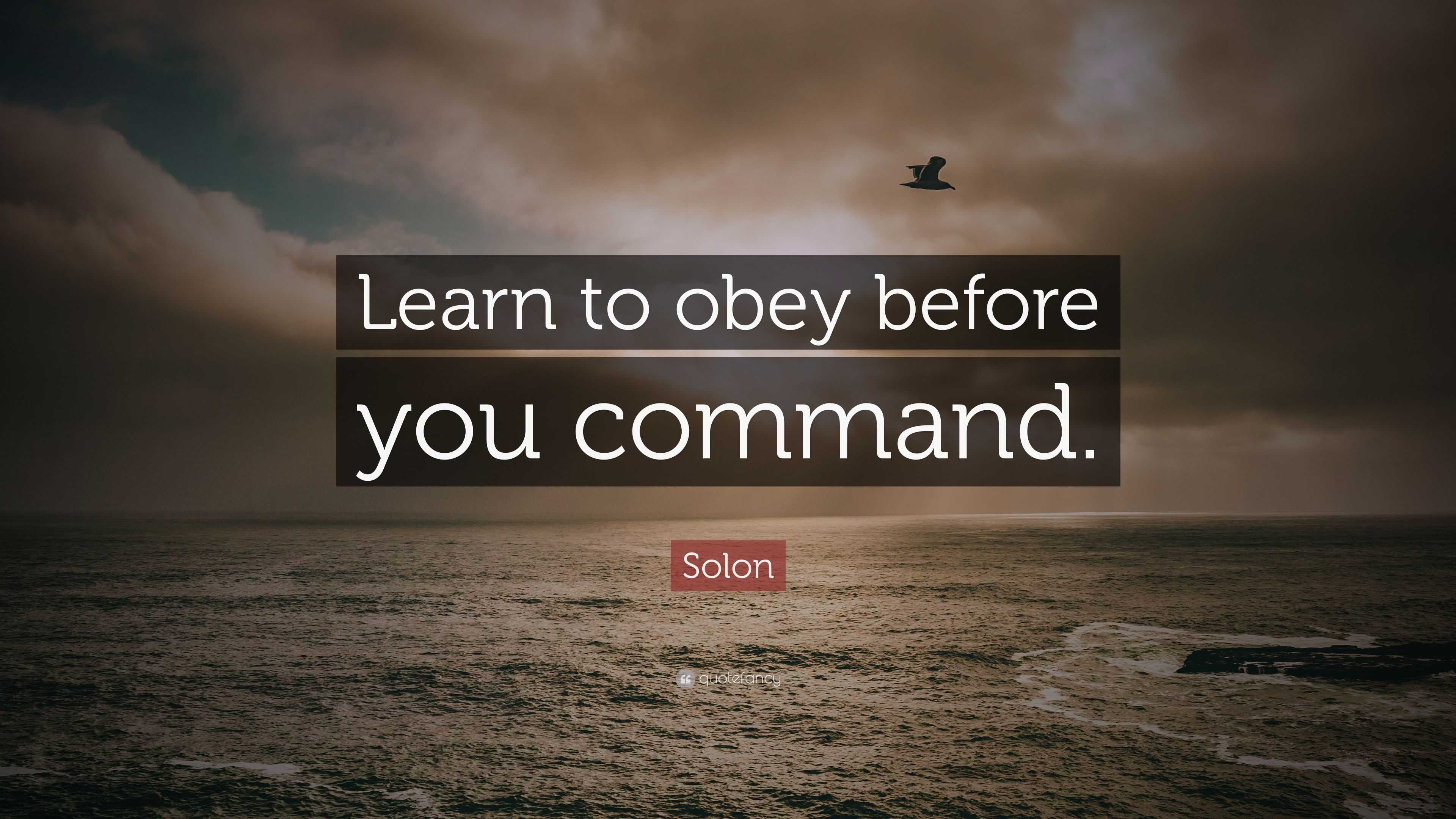 Solon Quote: “Learn to obey before you command.”