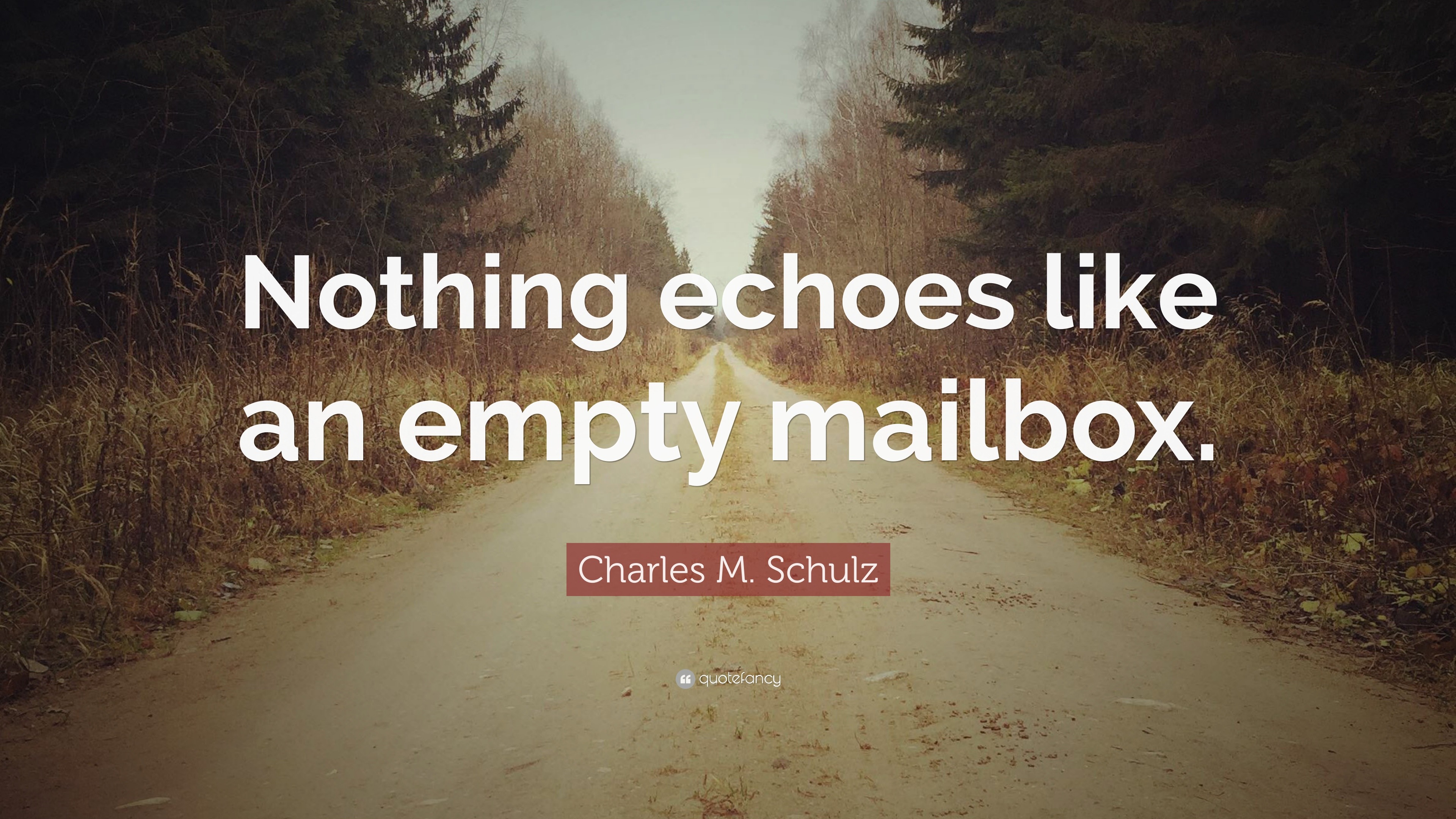 Charles M. Schulz Quote: “Nothing echoes like an empty mailbox.”
