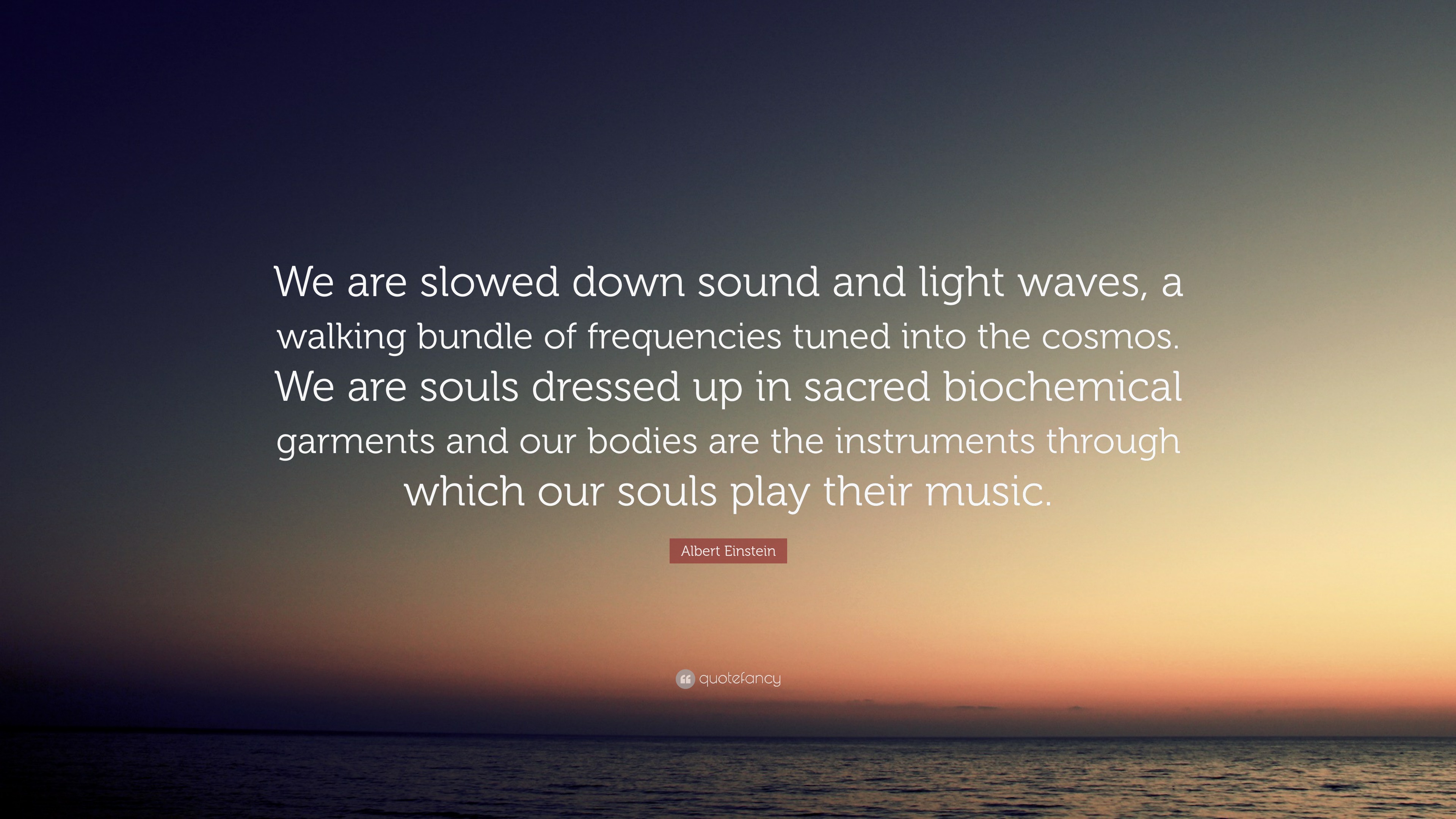 Albert Einstein Quote: “We are slowed down sound and light waves, a ...