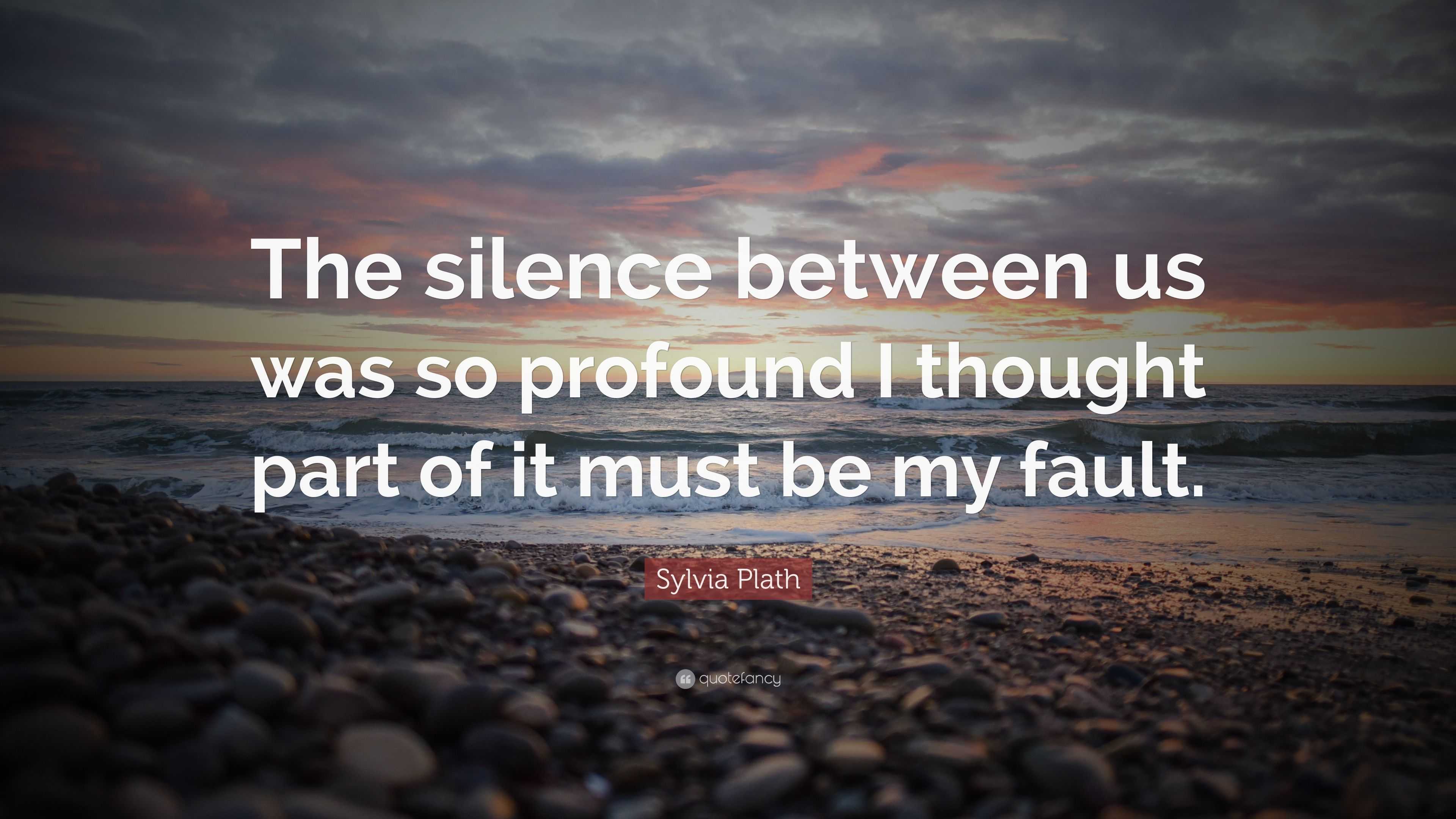 Sylvia Plath Quote: “The silence between us was so profound I thought ...