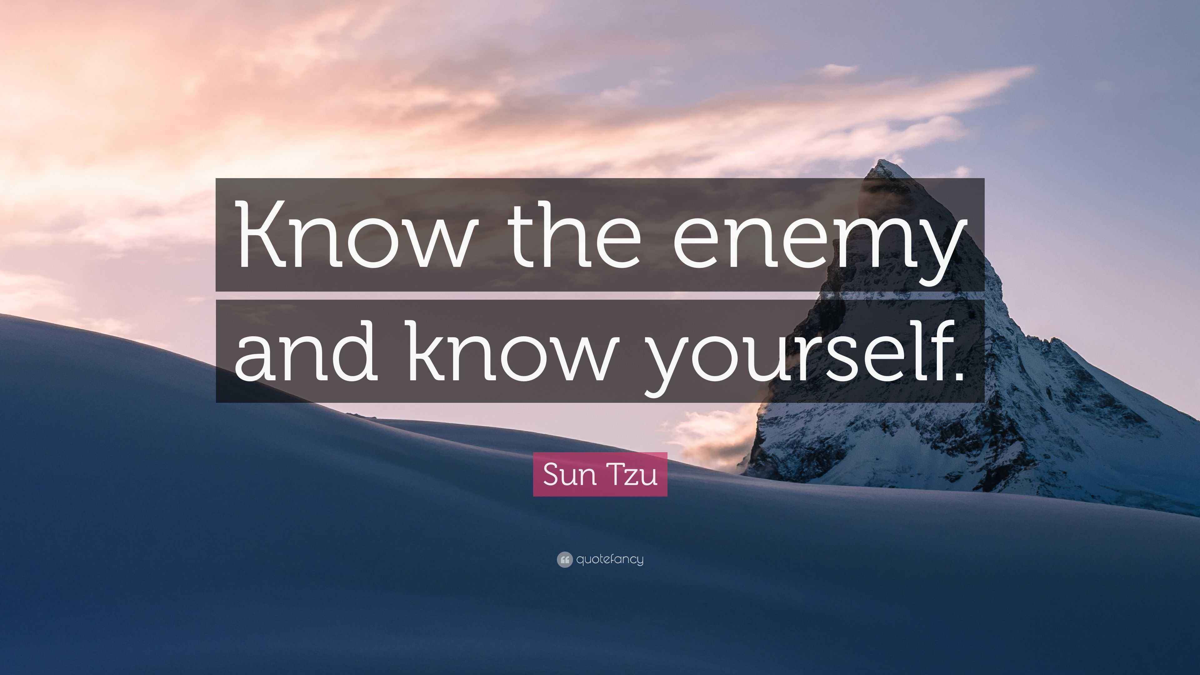 Sun Tzu Quote: “Know the enemy and know yourself.”