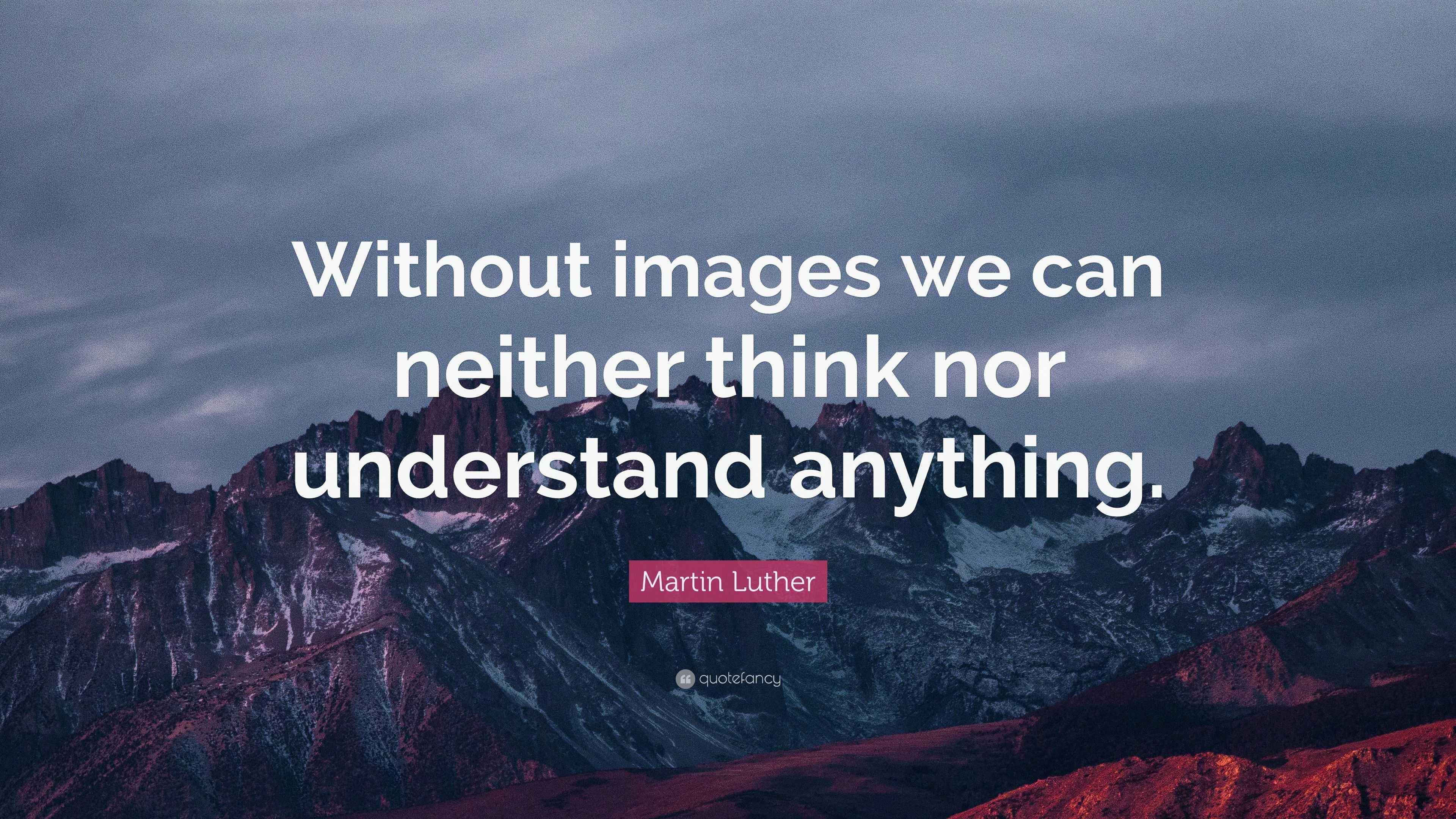 Martin Luther Quote: “Without images we can neither think nor ...