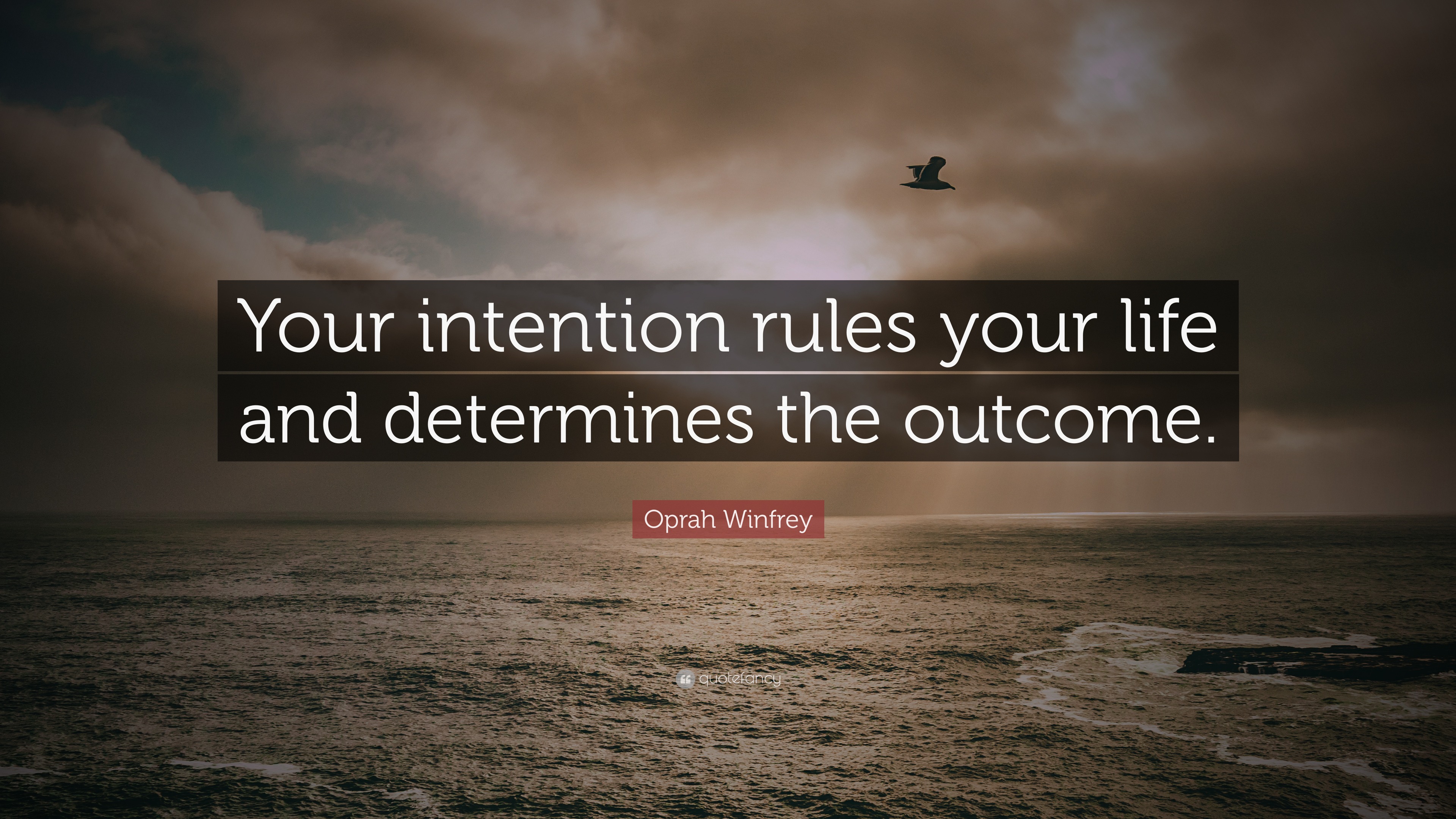 Oprah Winfrey Quote: “Your intention rules your life and determines the ...