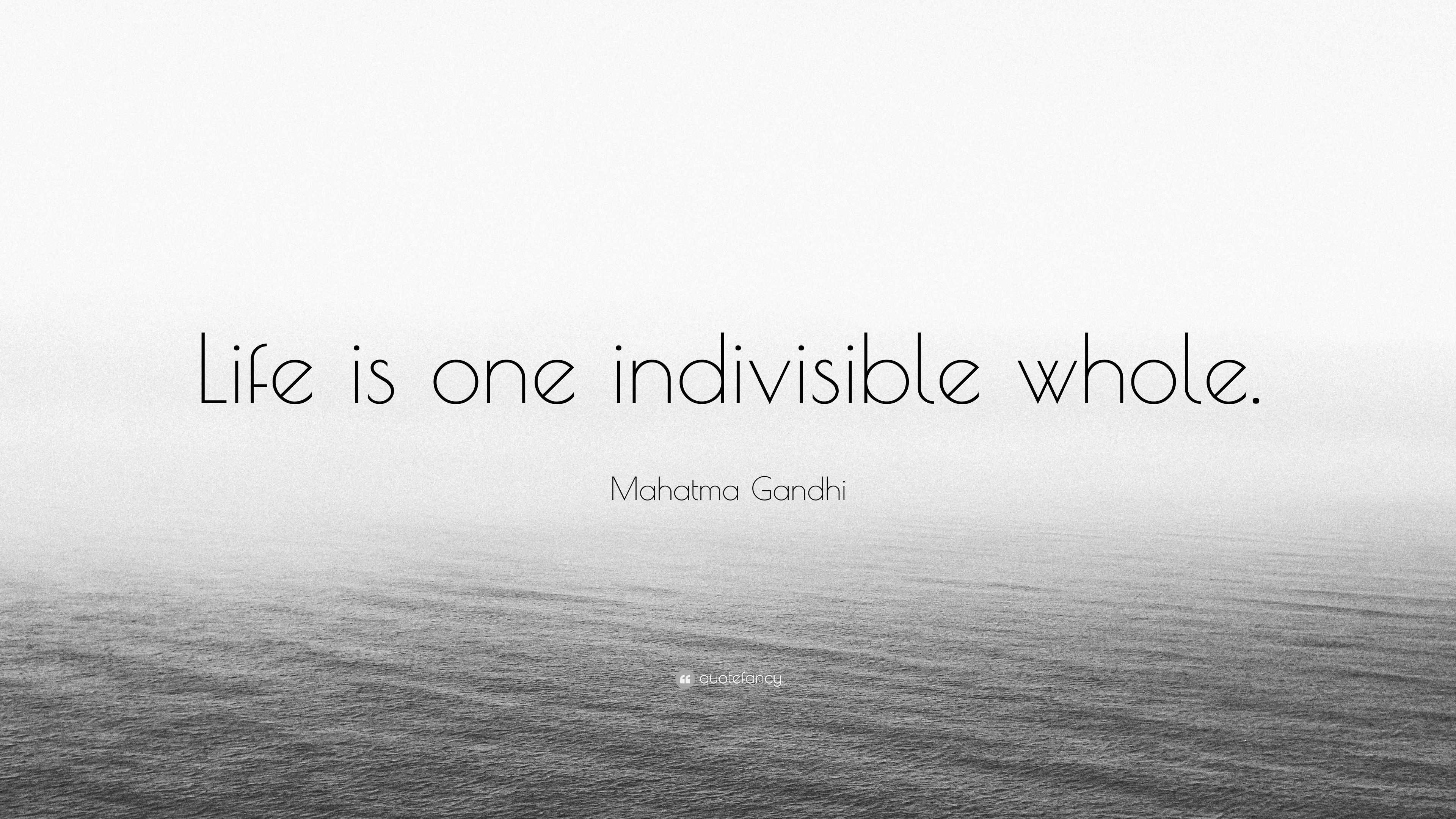 Mahatma Gandhi Quote: “Life is one indivisible whole.”