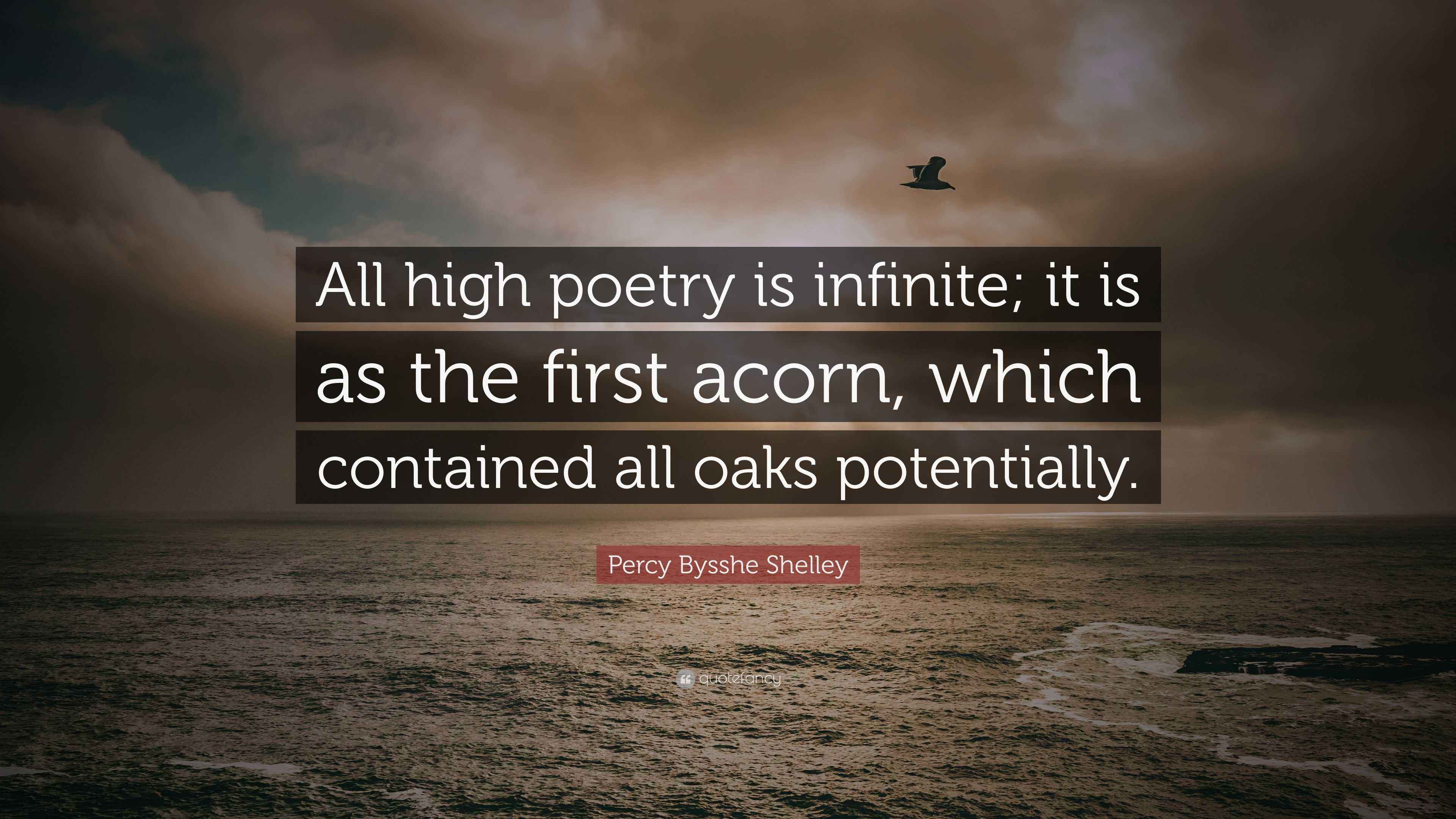 Percy Bysshe Shelley Quote: “All high poetry is infinite; it is as the ...