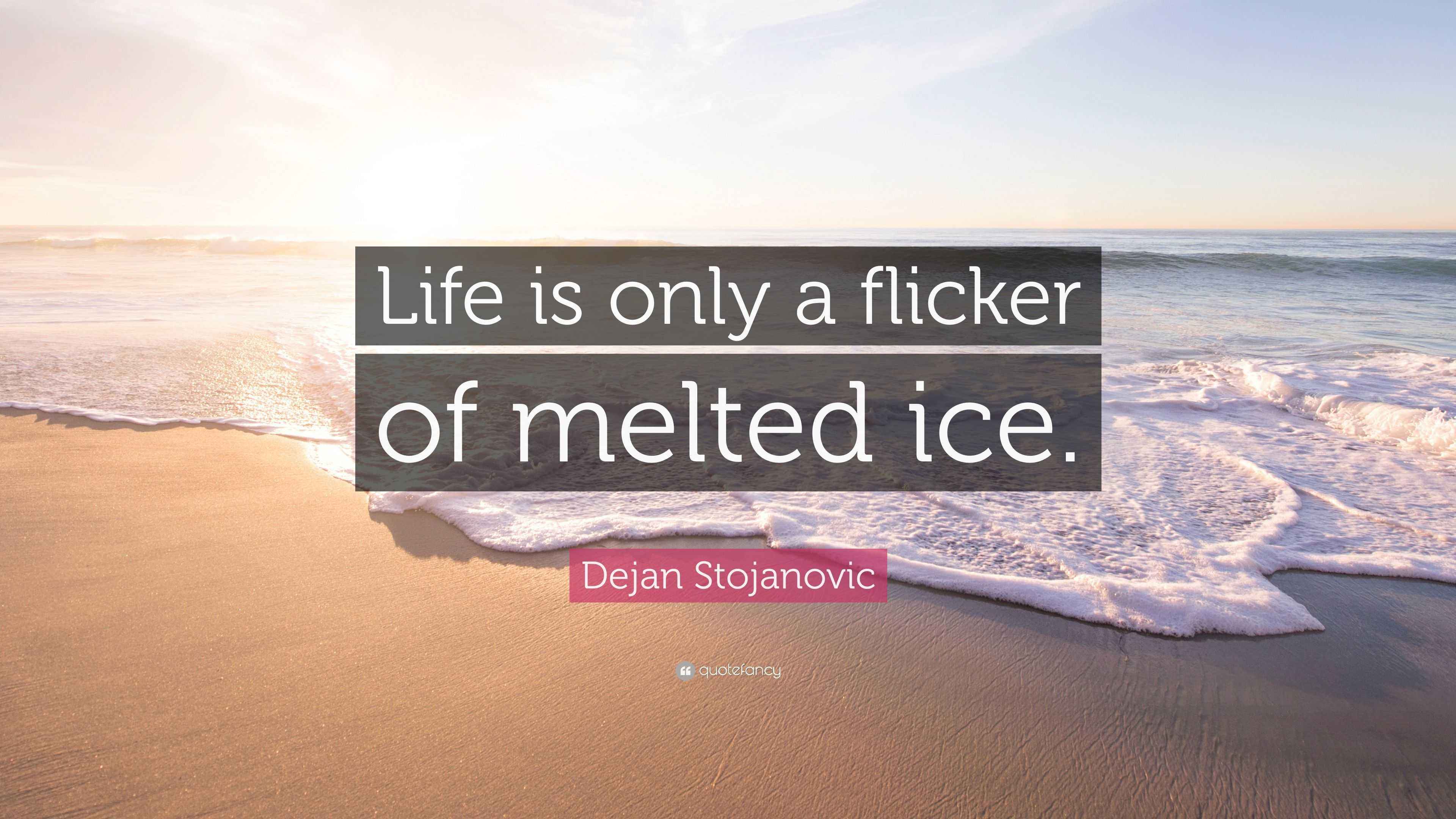 Dejan Stojanovic Quote: “Life is only a flicker of melted ice.”