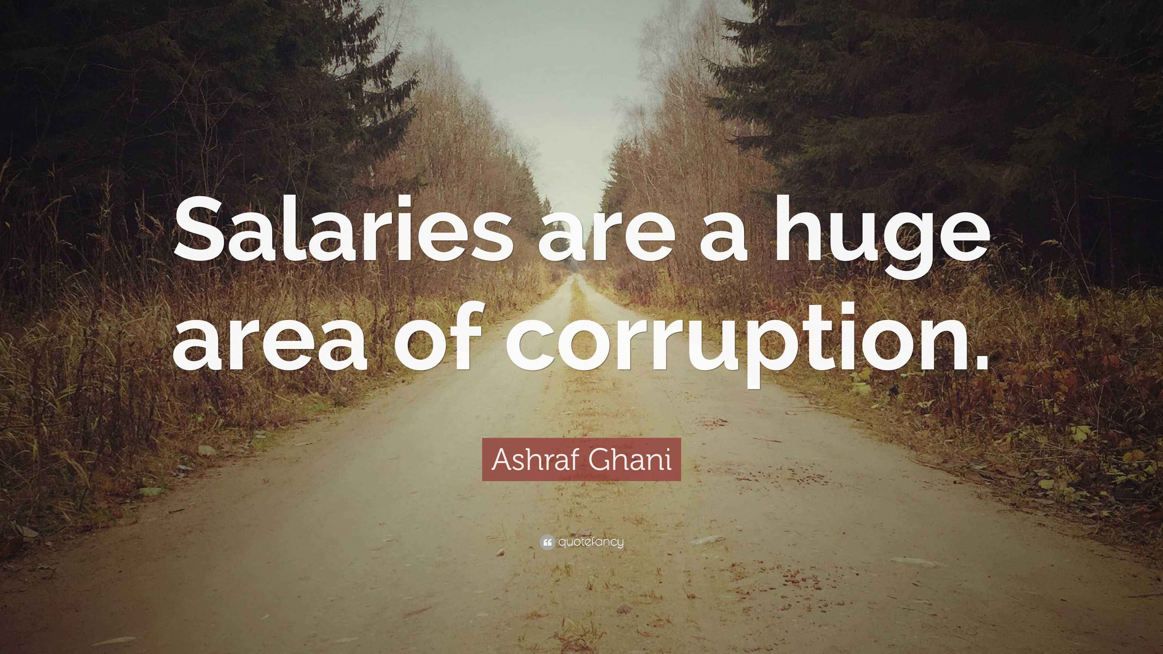 Ashraf Ghani Quote: “Salaries are a huge area of corruption.”
