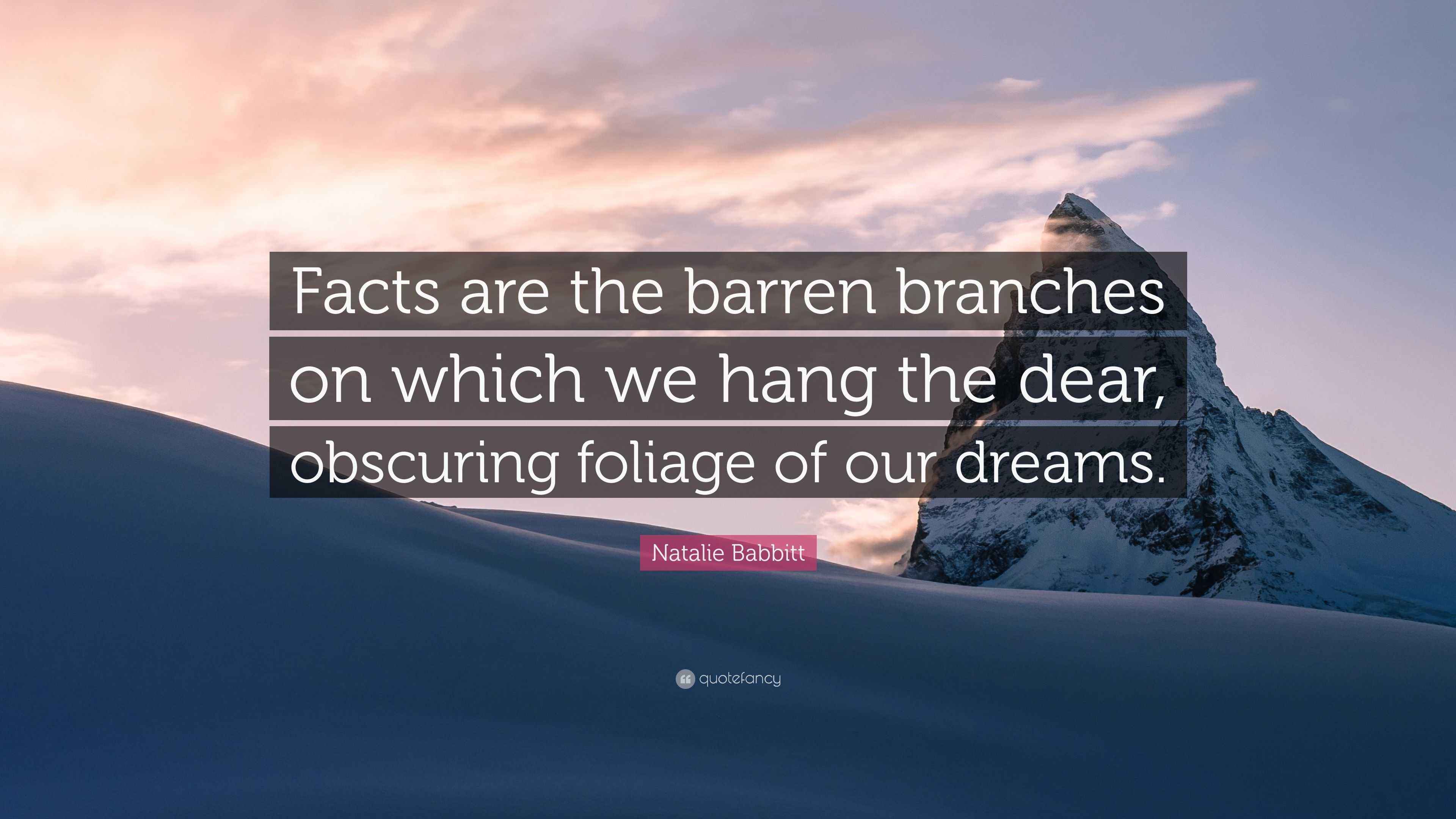Natalie Babbitt Quote: “Facts are the barren branches on which we hang ...