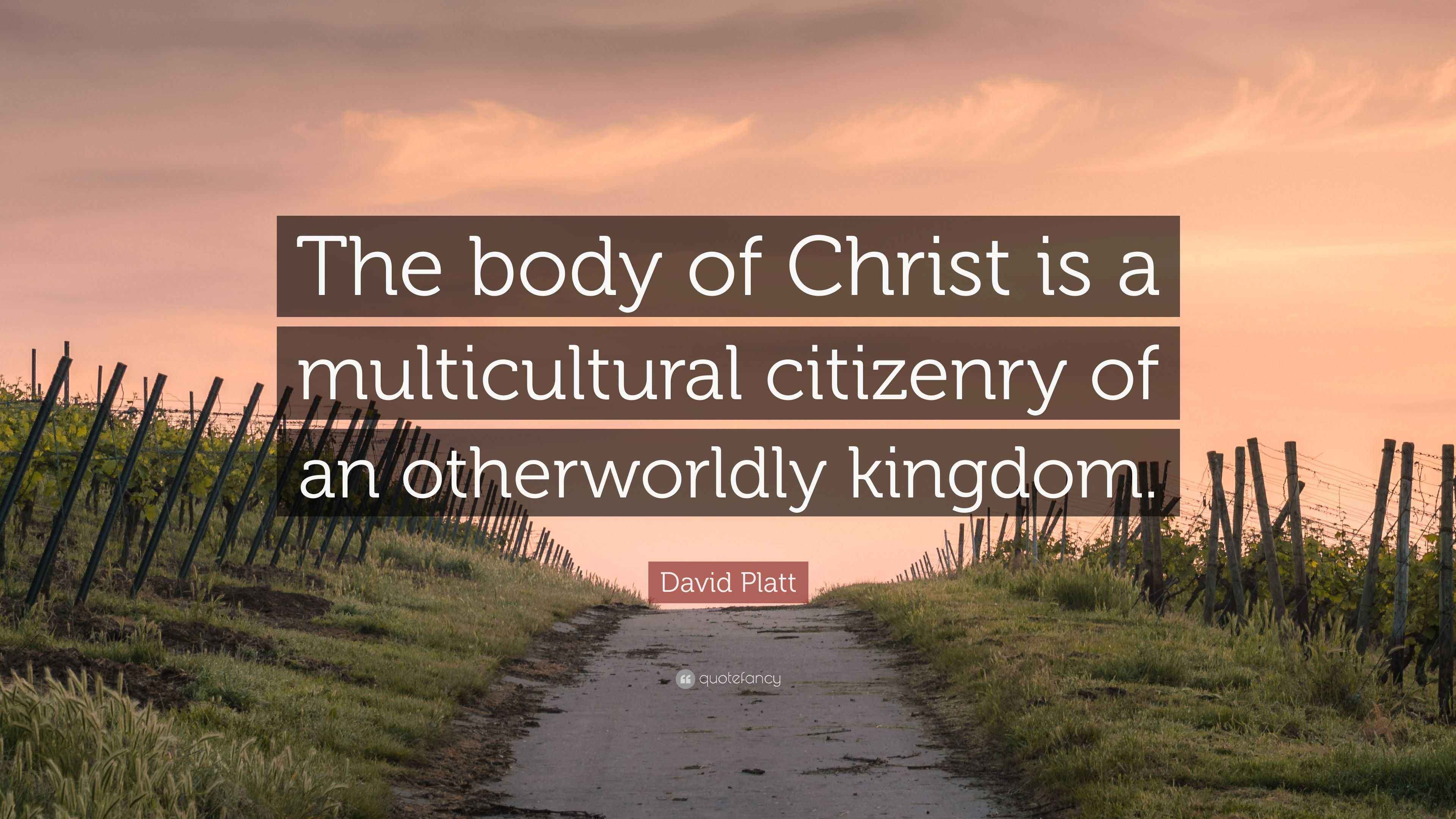 David Platt Quote: “The body of Christ is a multicultural citizenry of ...