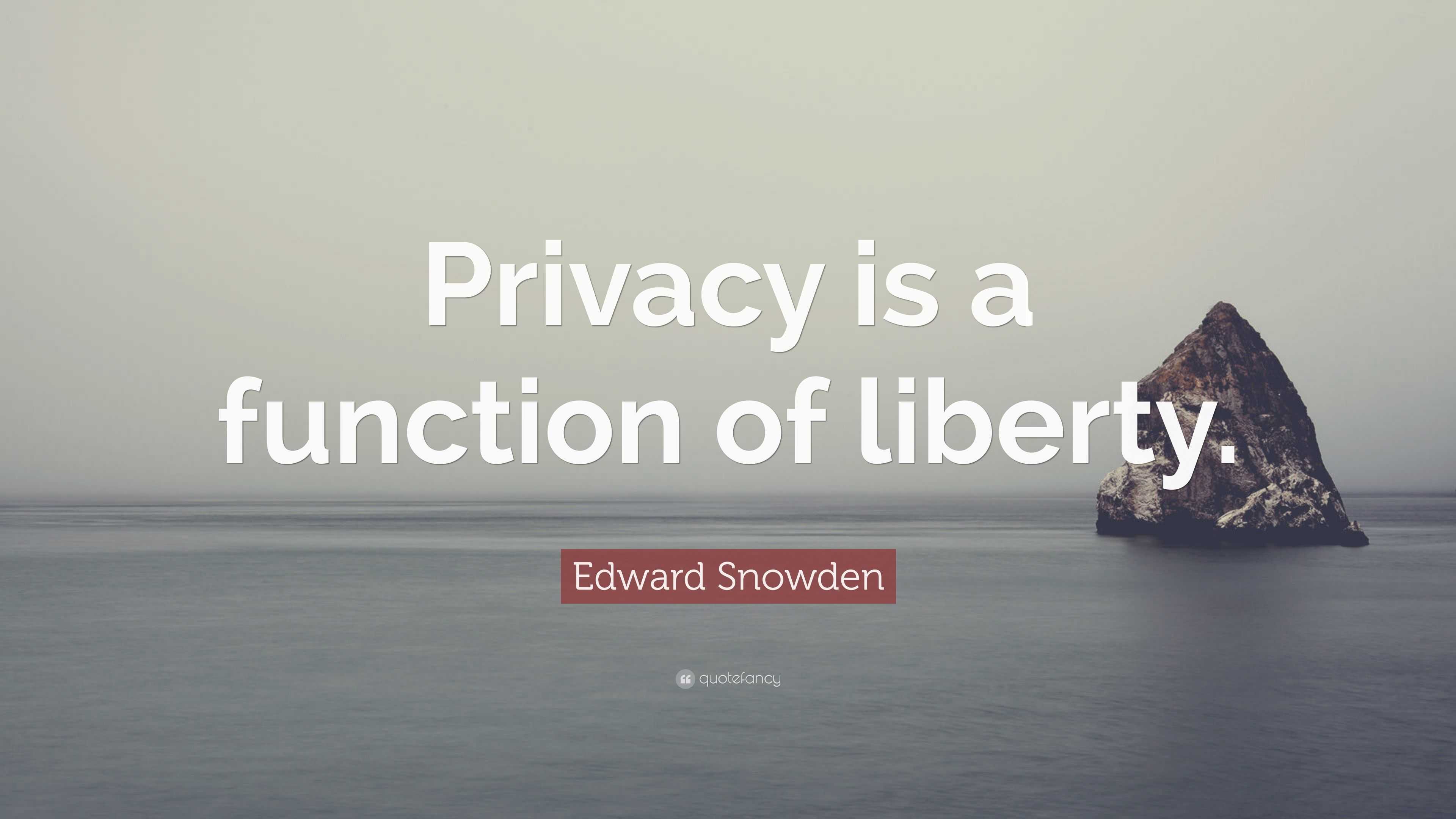 Edward Snowden Quote: “Privacy is a function of liberty.”