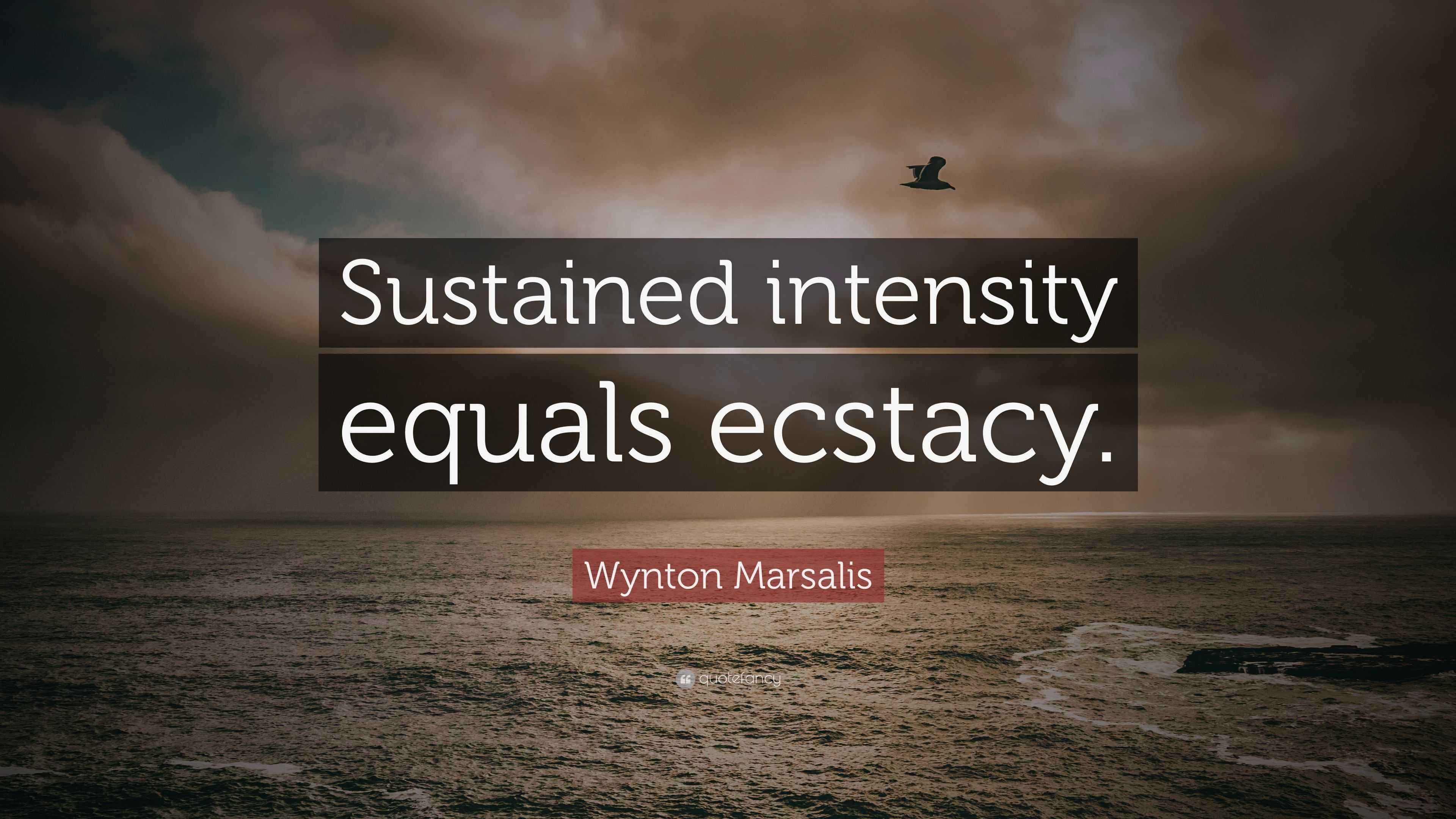 Wynton Marsalis Quote: “Sustained intensity equals ecstacy.”