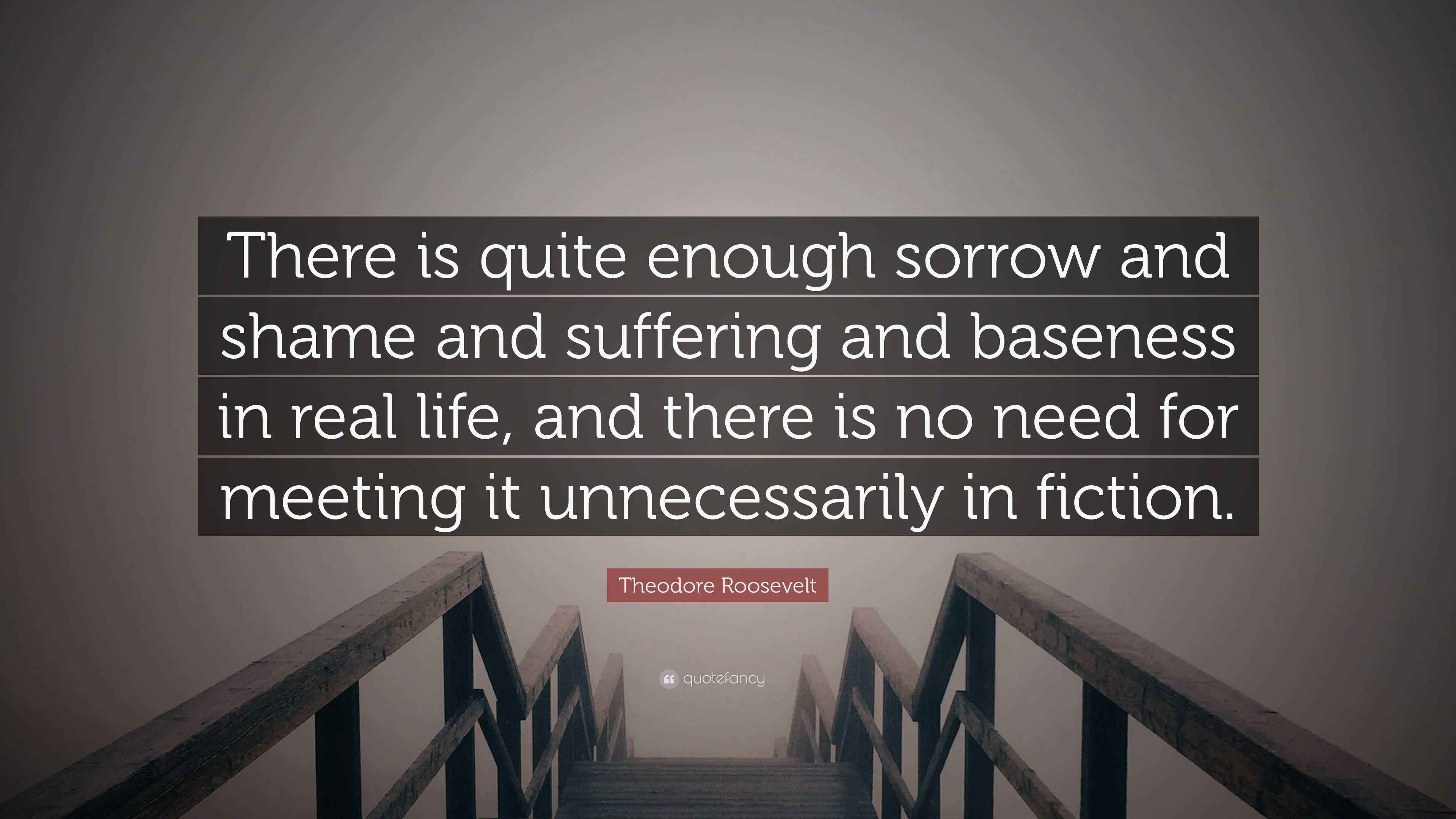 Theodore Roosevelt Quote: “There is quite enough sorrow and shame and ...