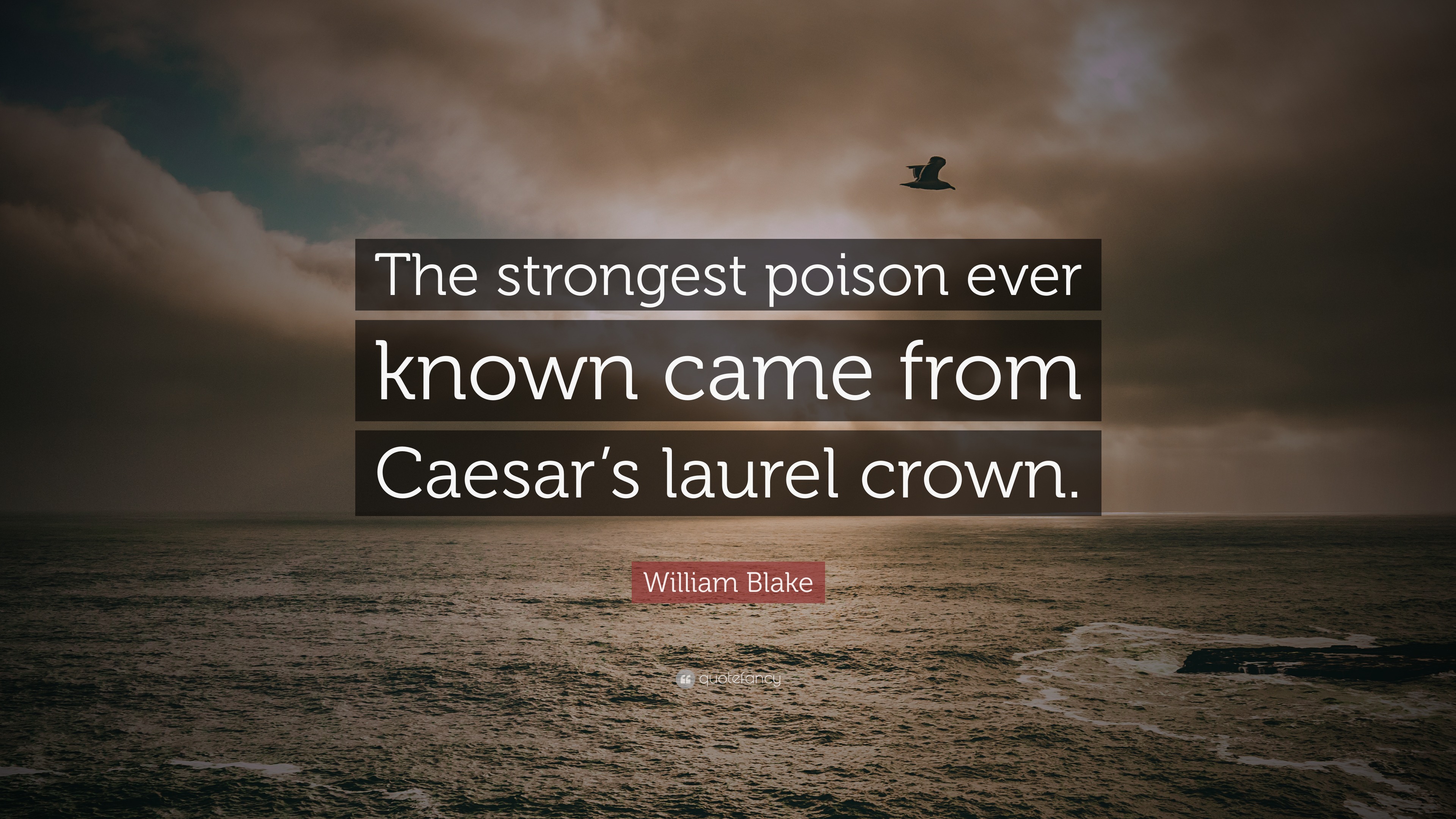 William Blake Quote: “The strongest poison ever known came from Caesar ...
