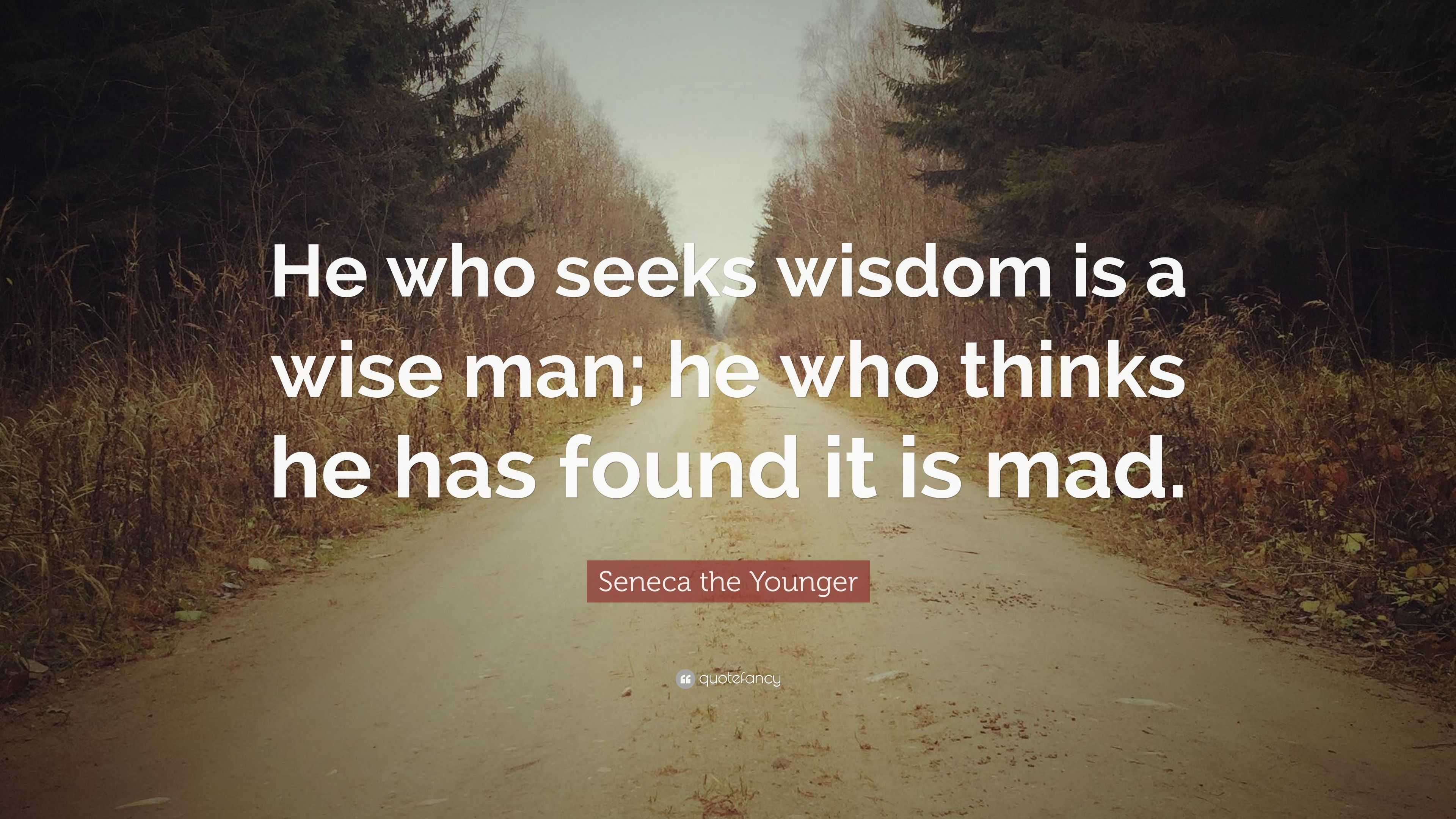 Seneca the Younger Quote: “He who seeks wisdom is a wise man; he who ...