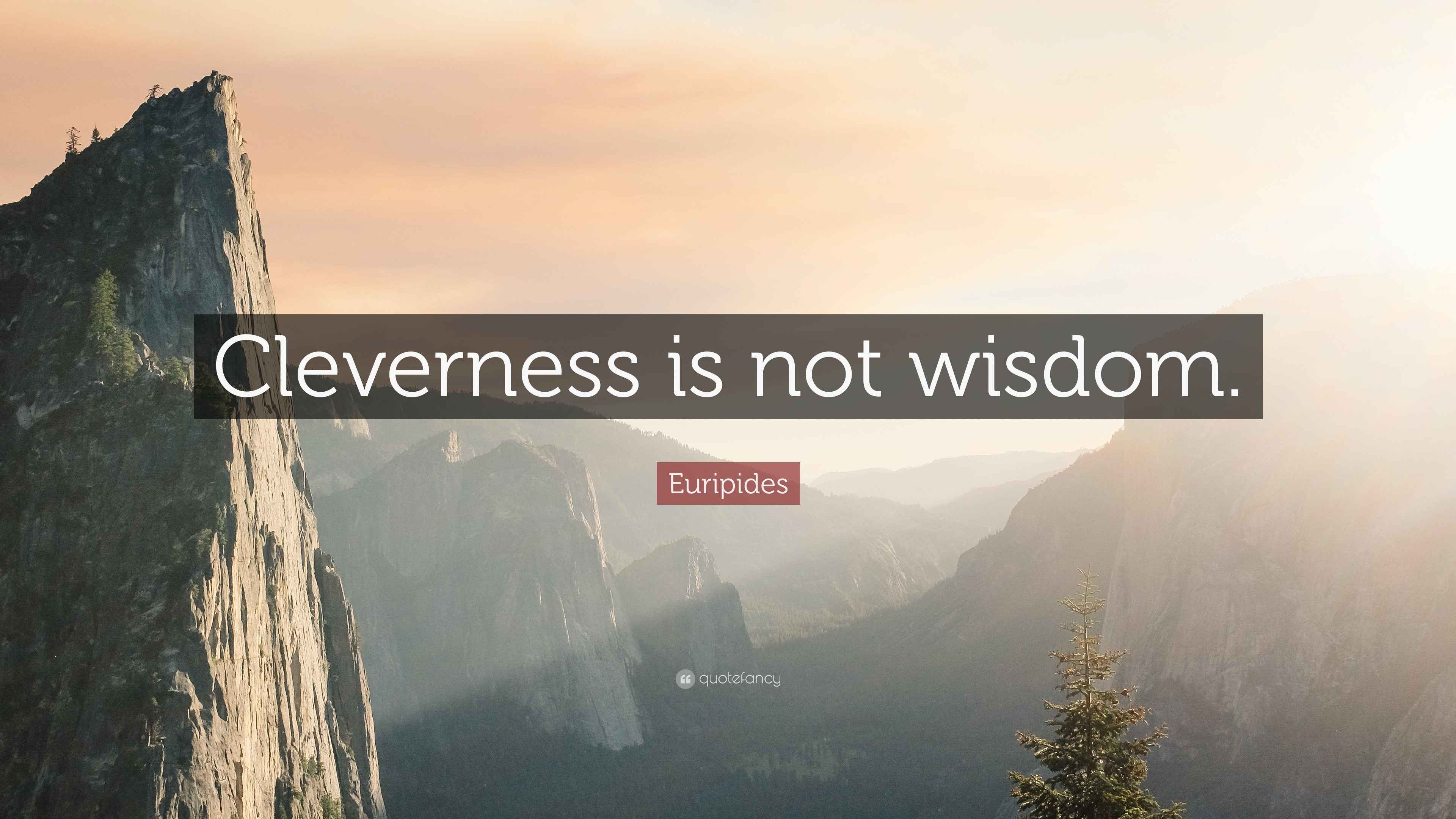 Euripides Quote: “Cleverness is not wisdom.”