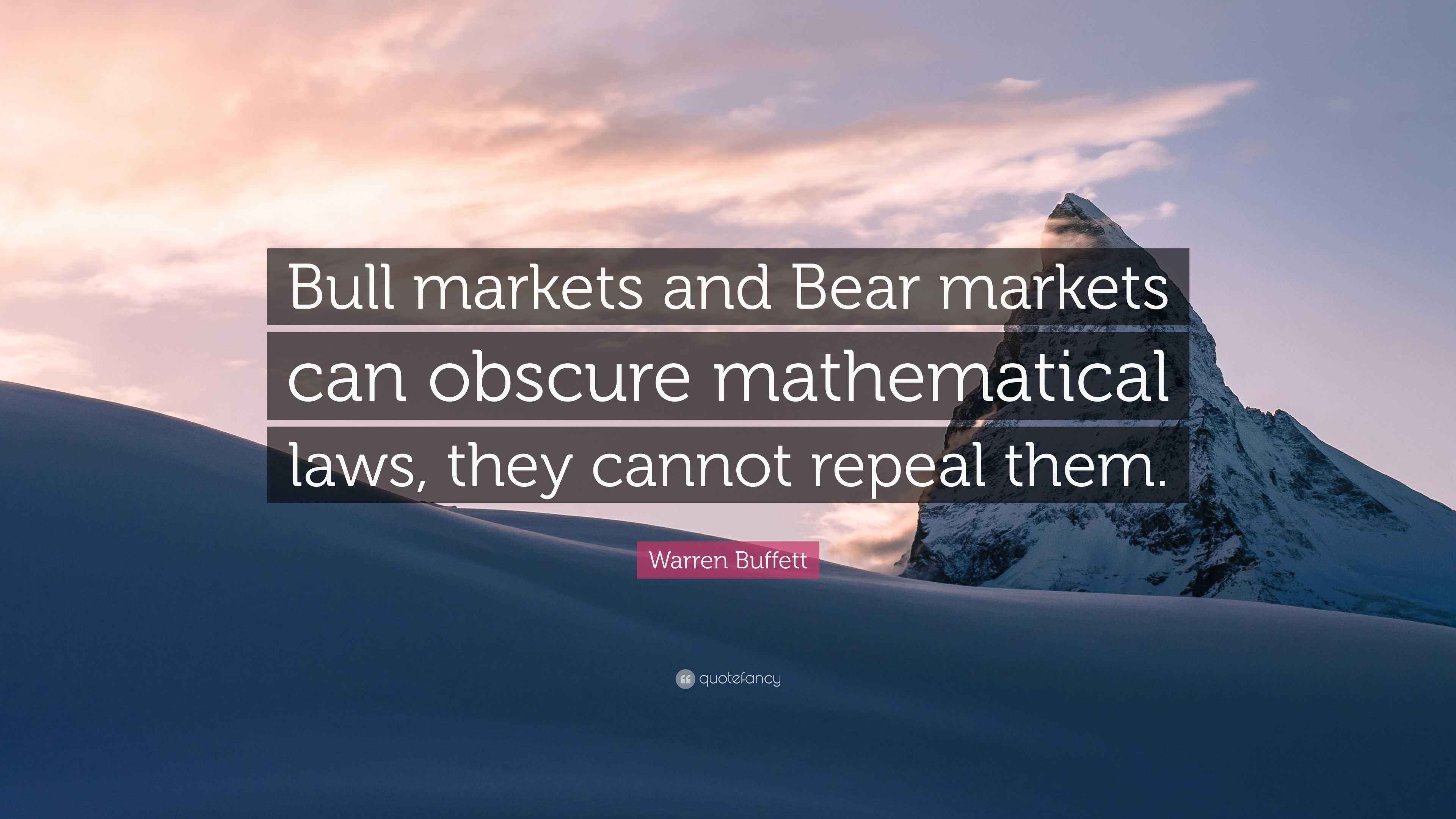 Warren Buffett Quote: “Bull markets and Bear markets can obscure ...