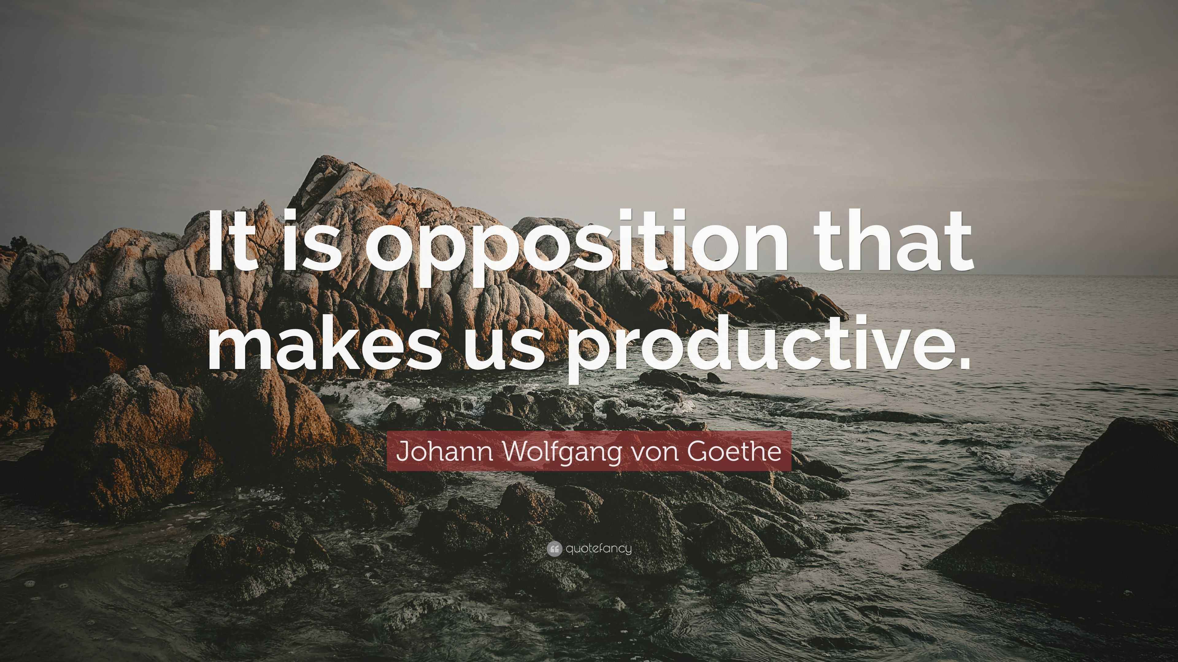 Johann Wolfgang von Goethe Quote: “It is opposition that makes us ...
