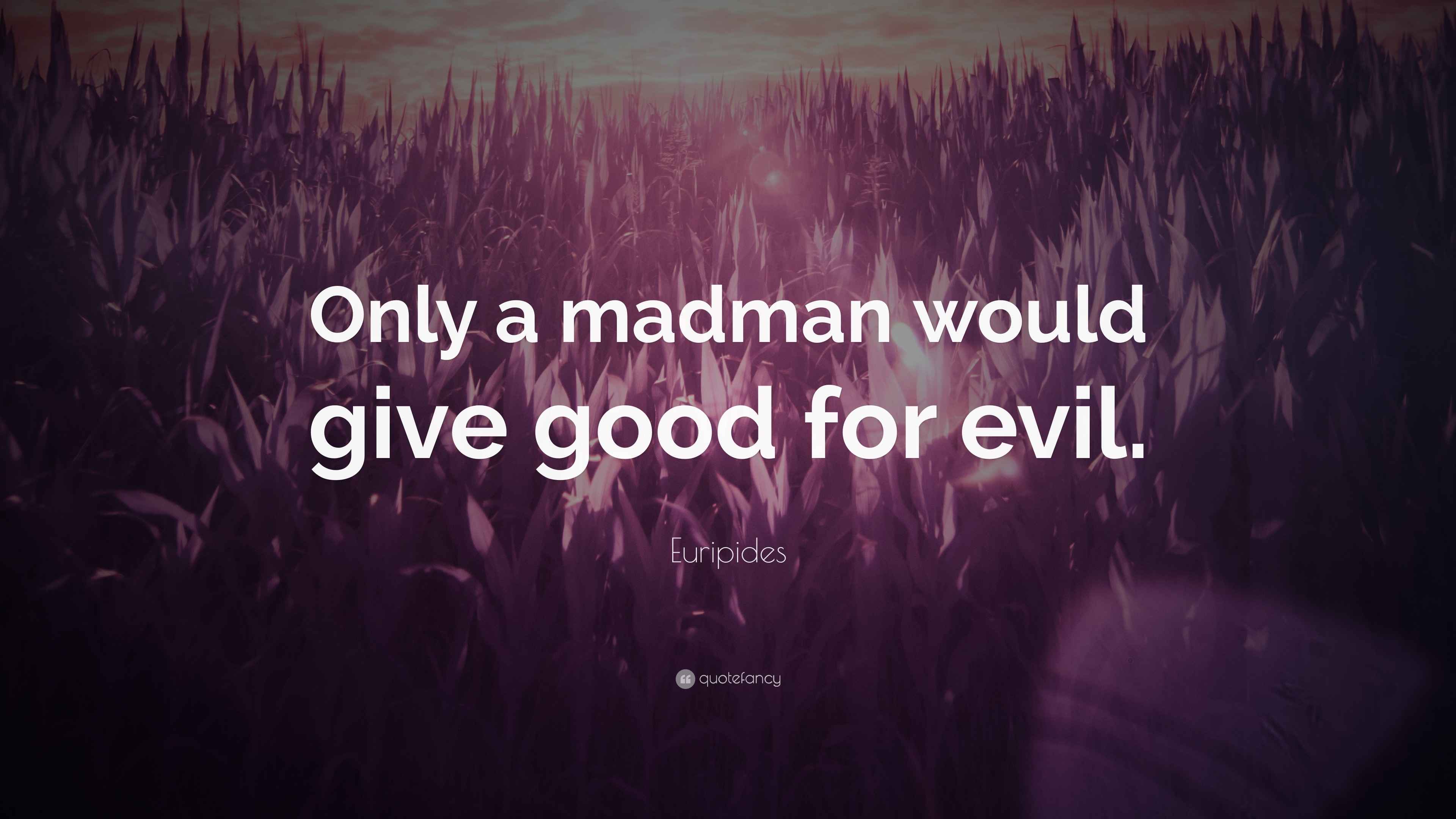 Euripides Quote: “Only a madman would give good for evil.”
