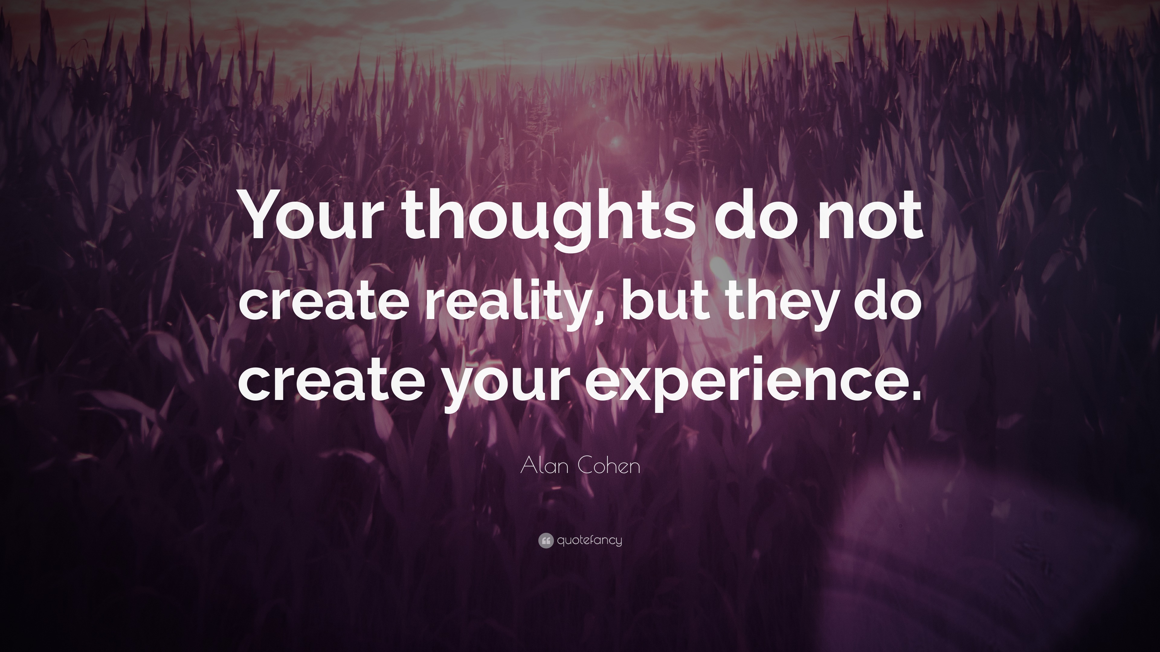 Alan Cohen Quote: “Your thoughts do not create reality, but they do ...